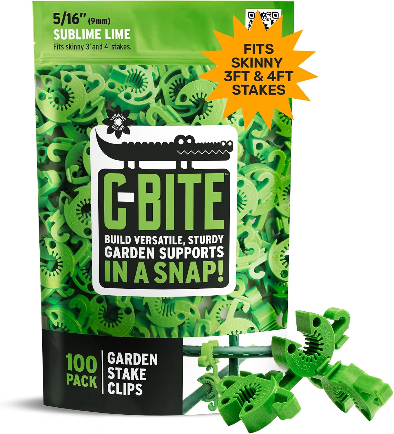 Amazon.com : C-BITE Plant Support Clips for Trellis, Garden Stakes ...