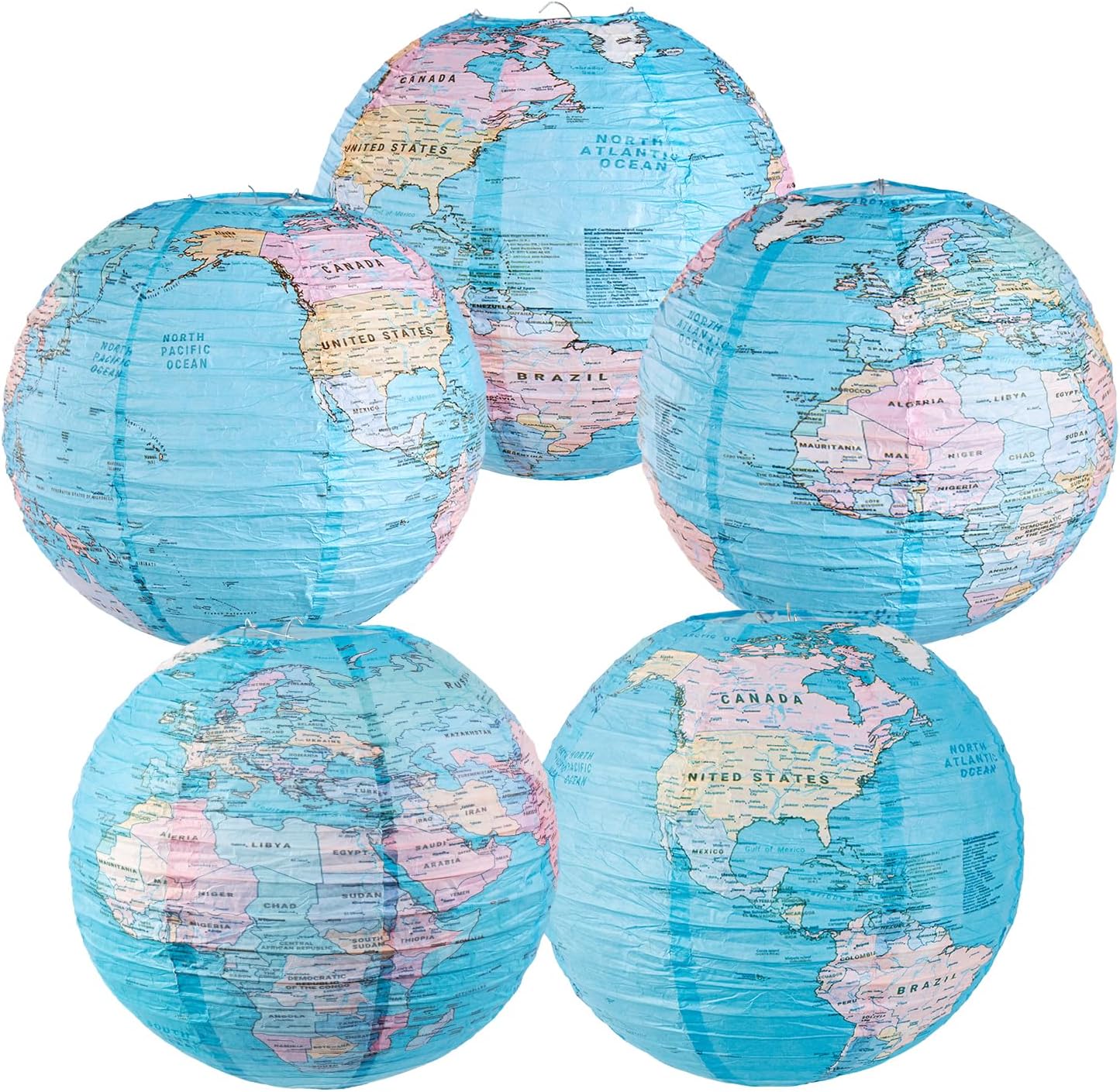 SUNBEAUTY 5 Pcs 12'' Globe Decor Bon Voyage Classroom Decorations ...