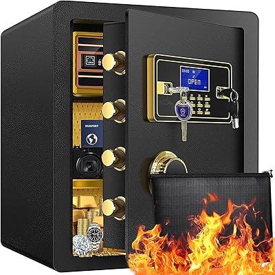 ADIMO Safe Box Fireproof Waterproof, 1.2 Cubic Fireproof Home Safe for ...
