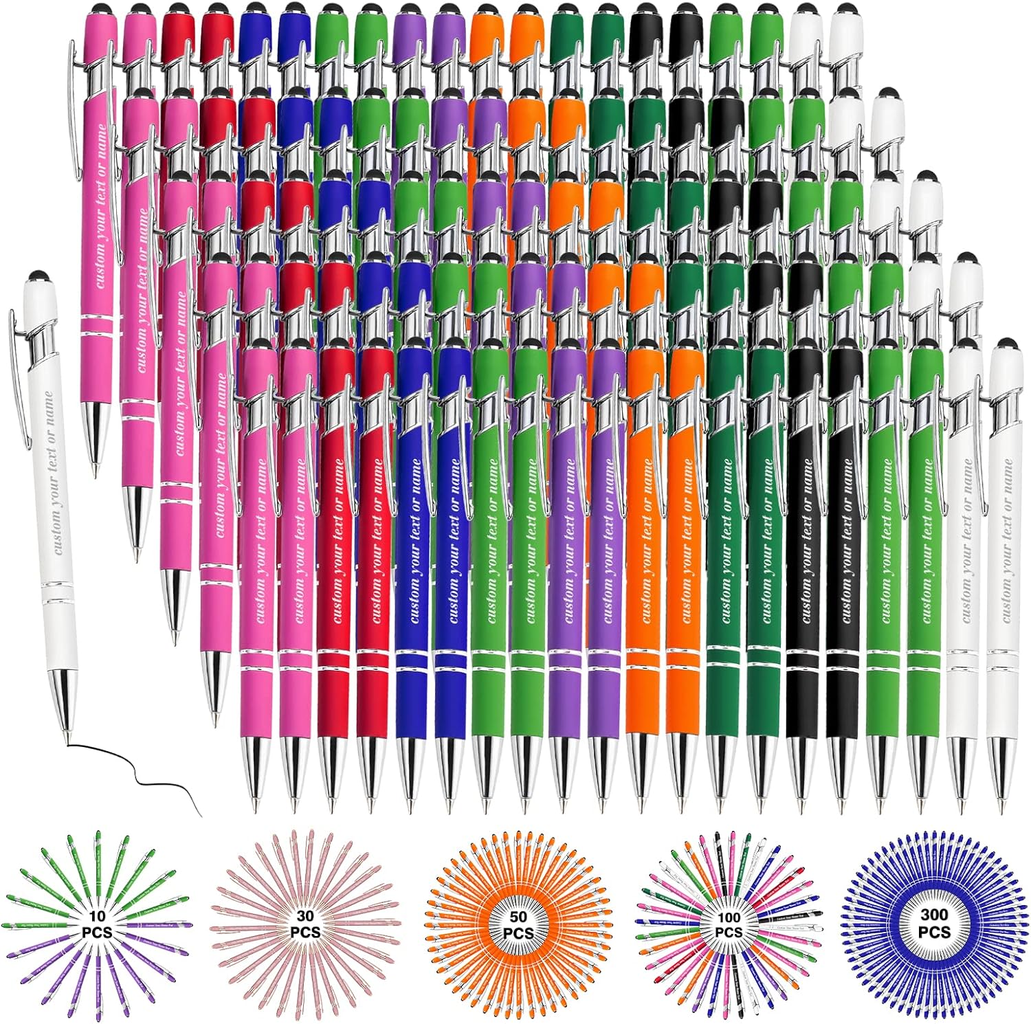 Amazon.com : Personalized Pens Bulk Custom Pens with Logo Name 100 Pack ...