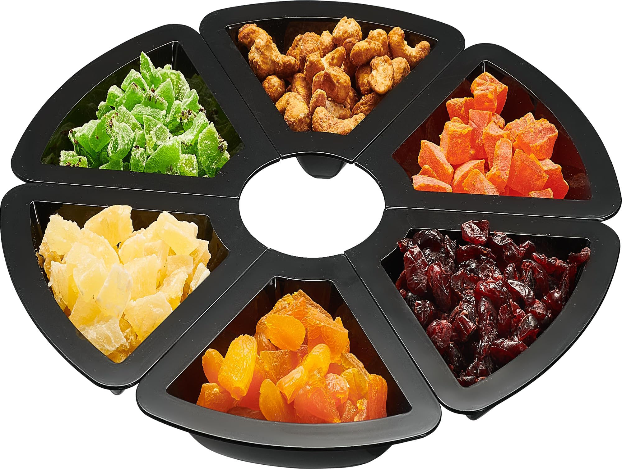 Amazon.com: PlasticPro 6 Parts Round Sectional Plastic Serving Tray ...