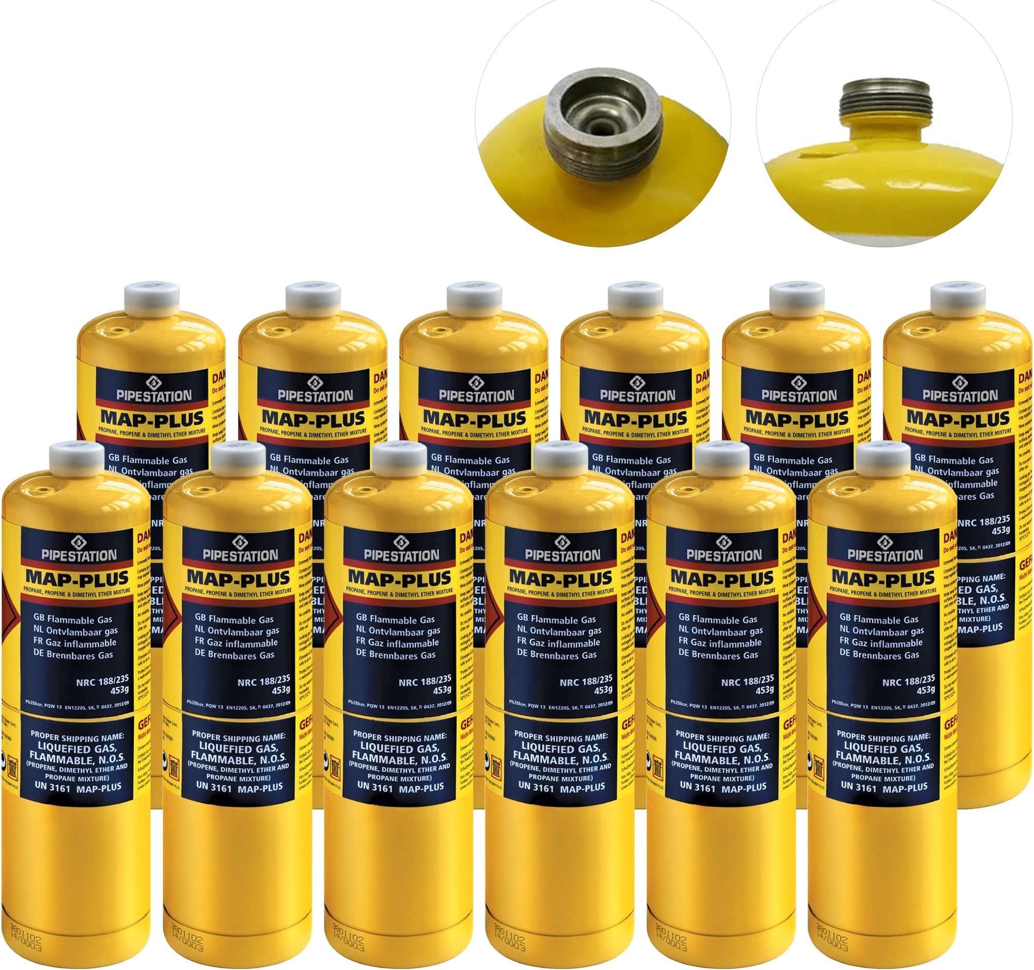 12x Mapp/Map Pro Plus Propane Gas Canister Cartridge Disposable ...