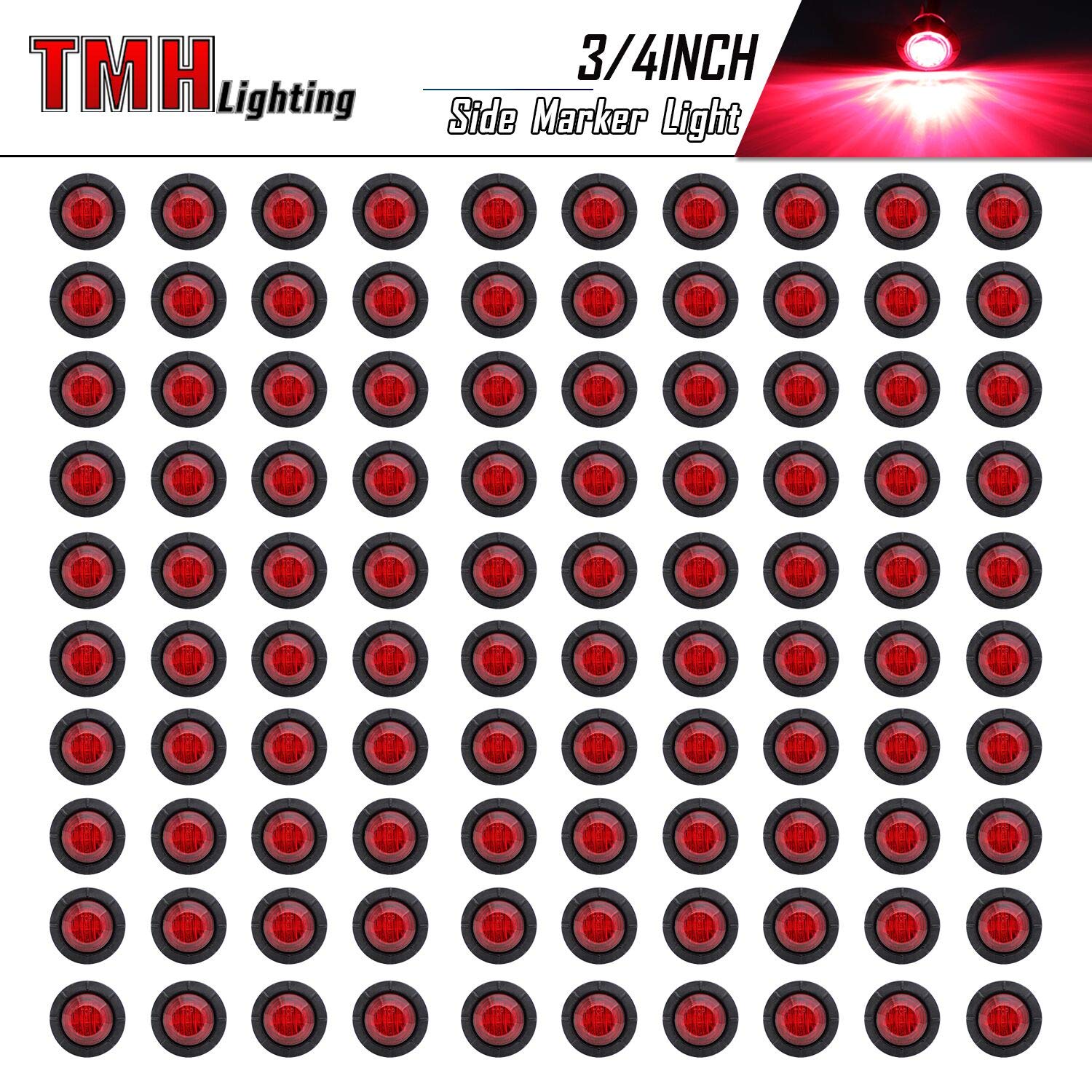 Snapklik.com : TMH (Pack Of 100 3/4 Inch Mount RED LED Clearance Bullet ...