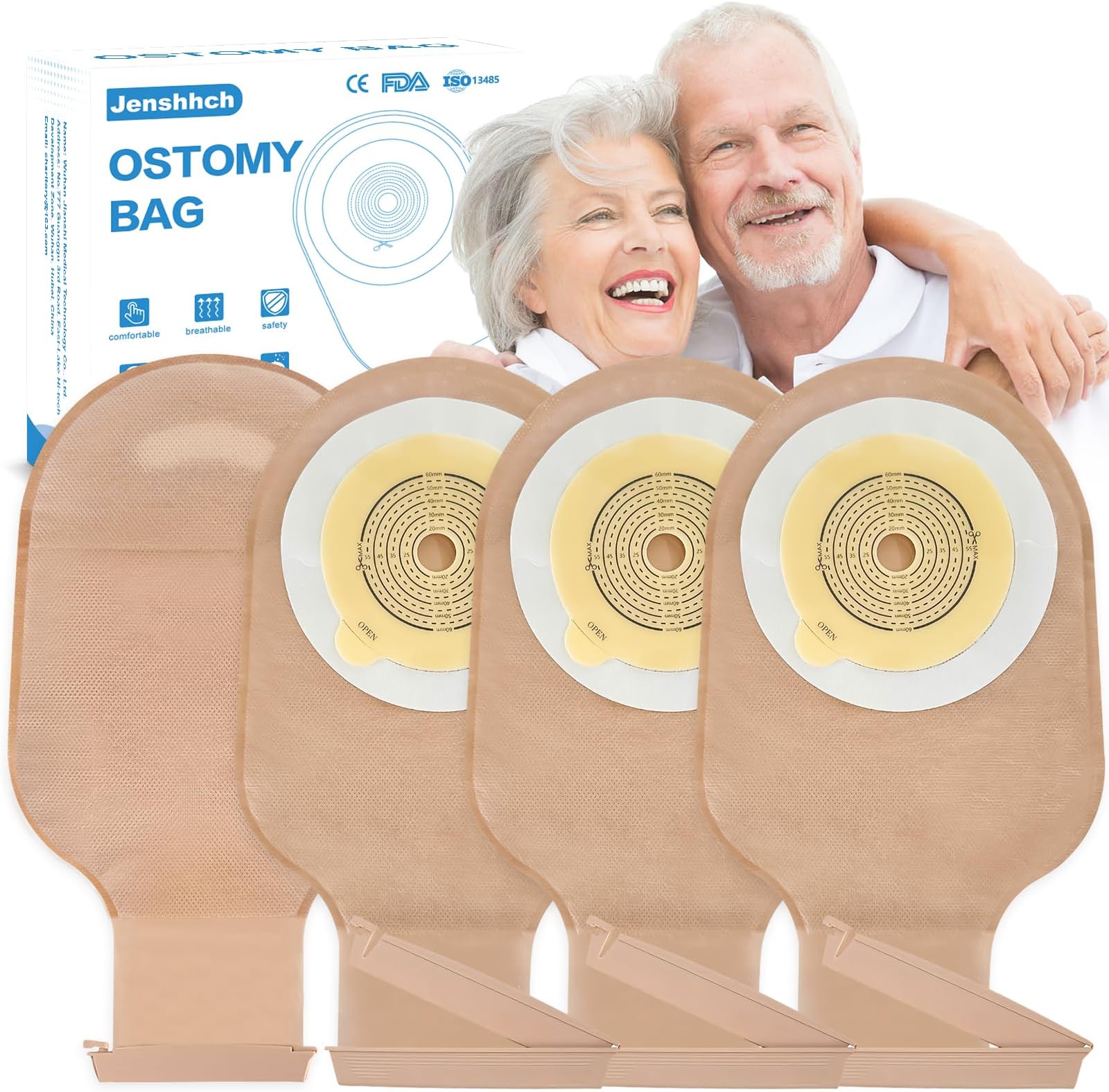 Amazon.com: Jenshhch 22 PCS Colostomy Bags, One Piece Drainable Ostomy ...