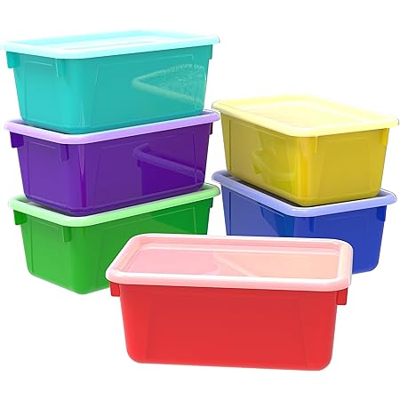 Amazon.com: 12 Pieces Plastic Cubby Bins Office Kids Storage Container ...