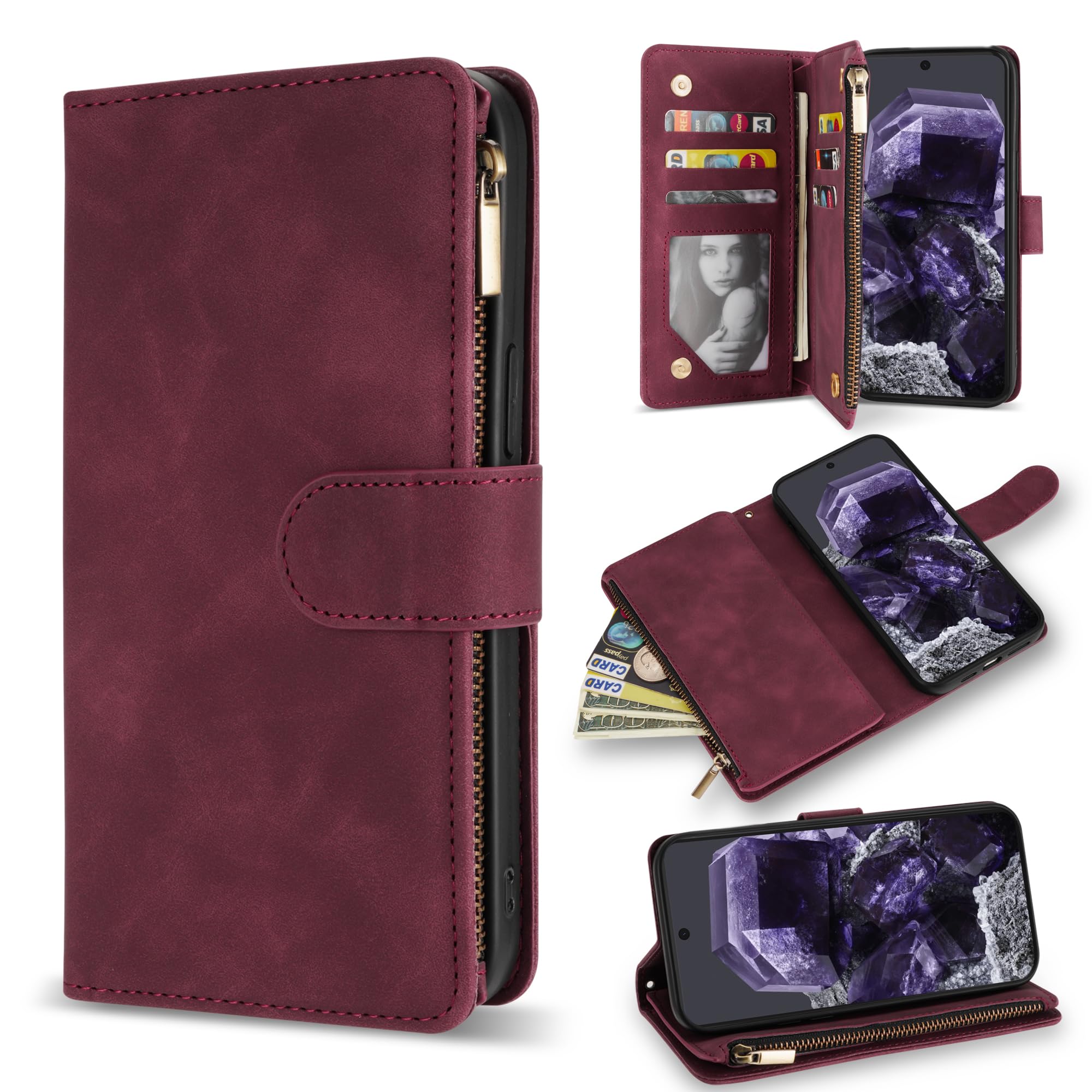 Amazon.com: ZZXX for Google Pixel 8 Case Wallet with RFID Blocking Card Slot Premium Soft PU ...