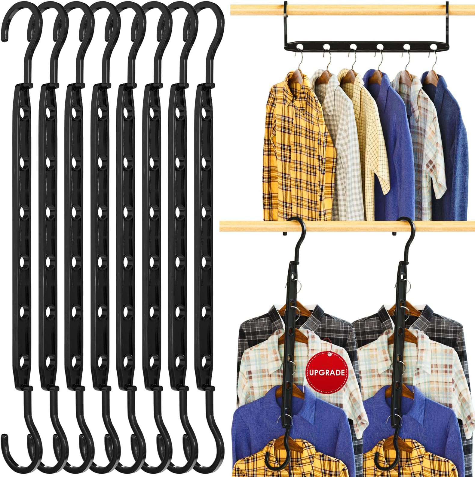 Amazon.com: Space Saving Hangers - Upgraded Plastic Hanger Clothes ...