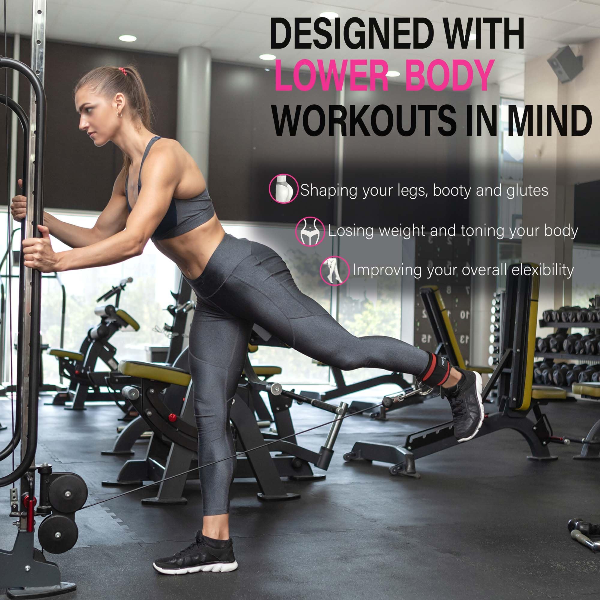 Snapklik.com : Ankle Strap For Cable Machine Attachments, Gym ...