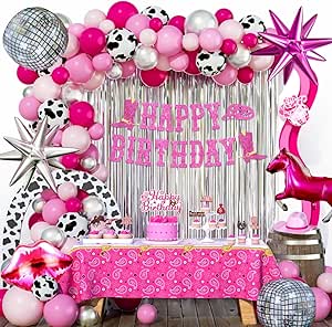 Amazon.com: Party Inspo Disco Cowgirl Party Decorations, Pink Birthday ...