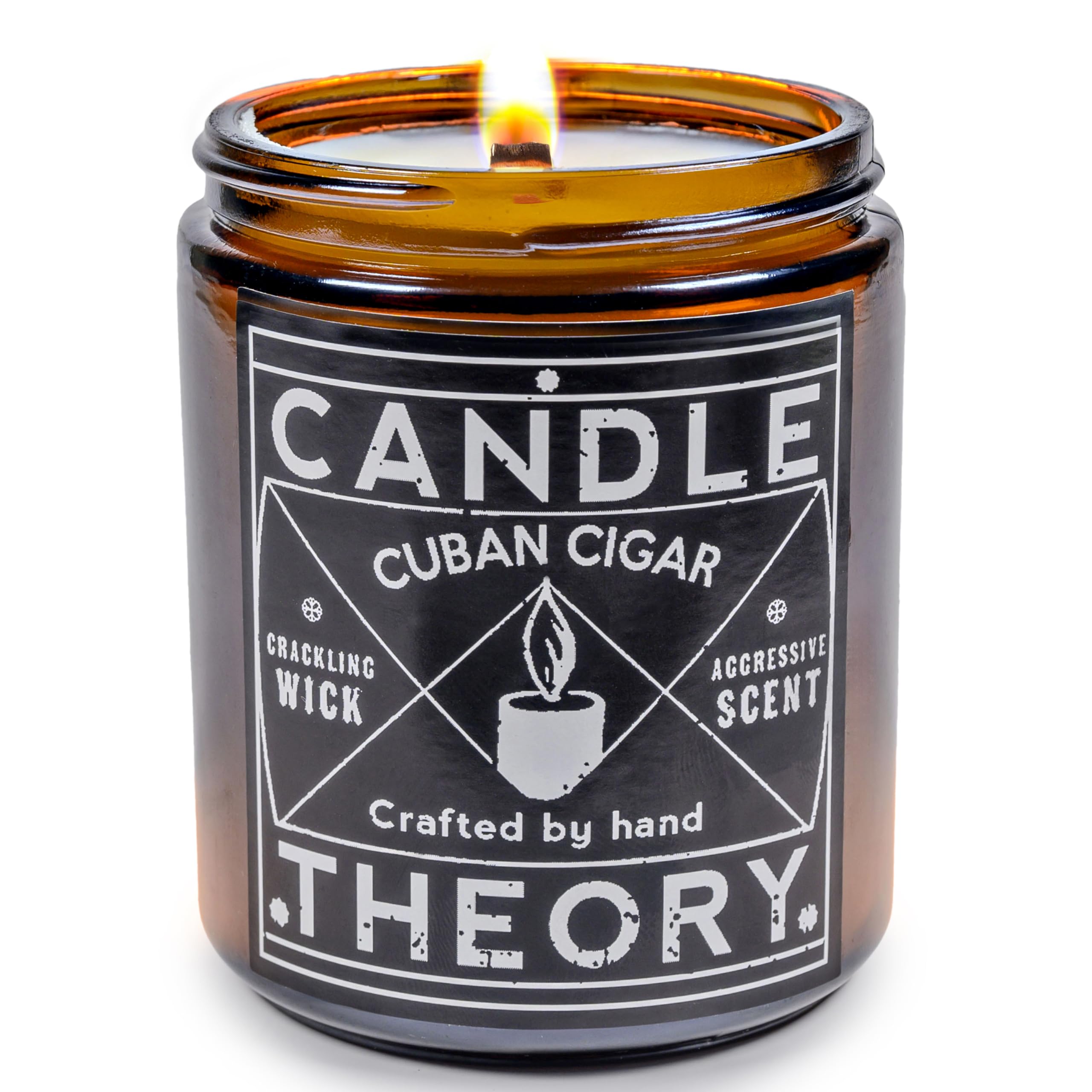 Amazon.com: Candle Theory Cuban Cigar Scented Candle for Men 7.6 oz ...