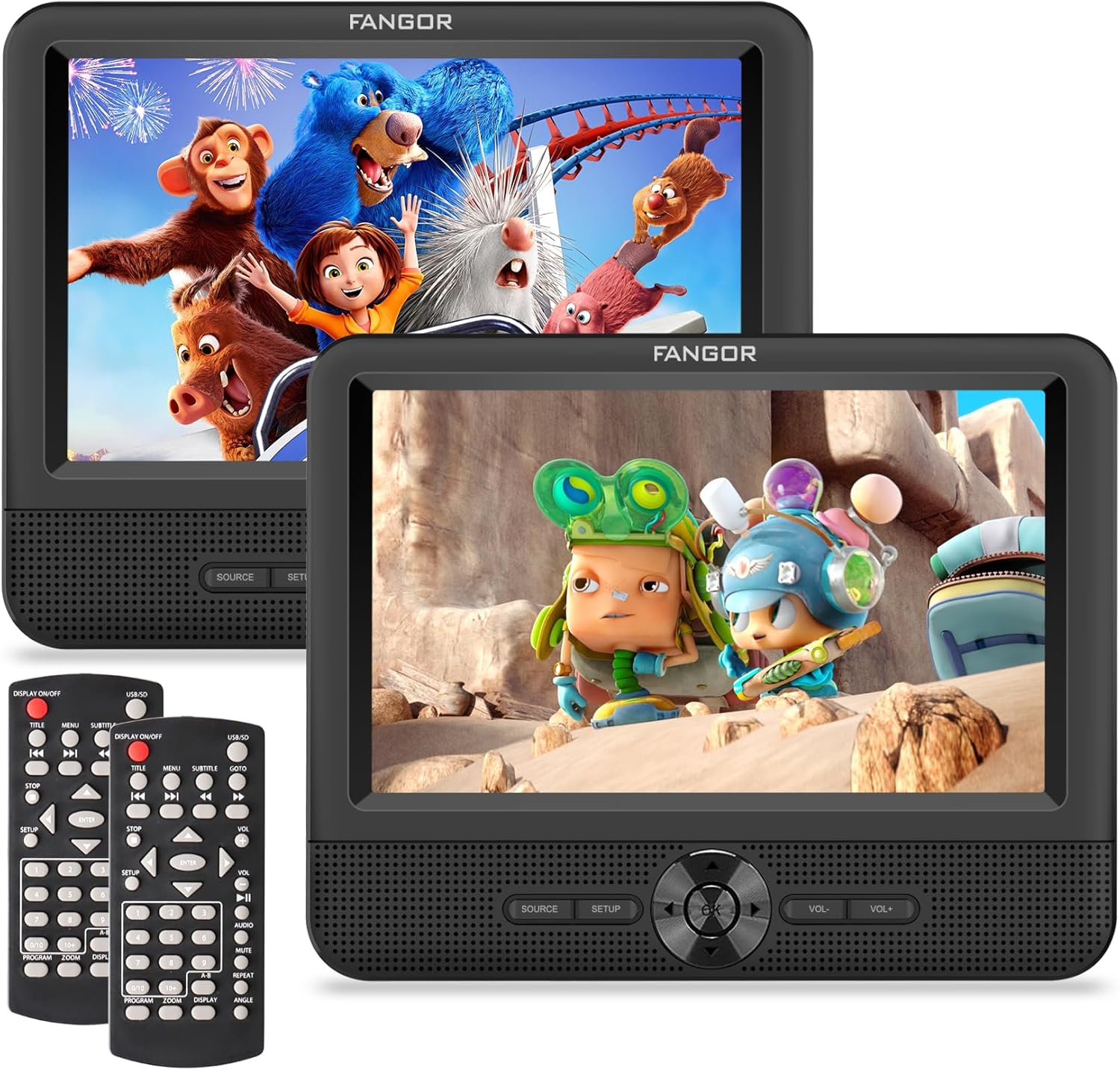 Amazon.com: FANGOR 7.5" Dual Portable DVD Player for Car, Car DVD ...