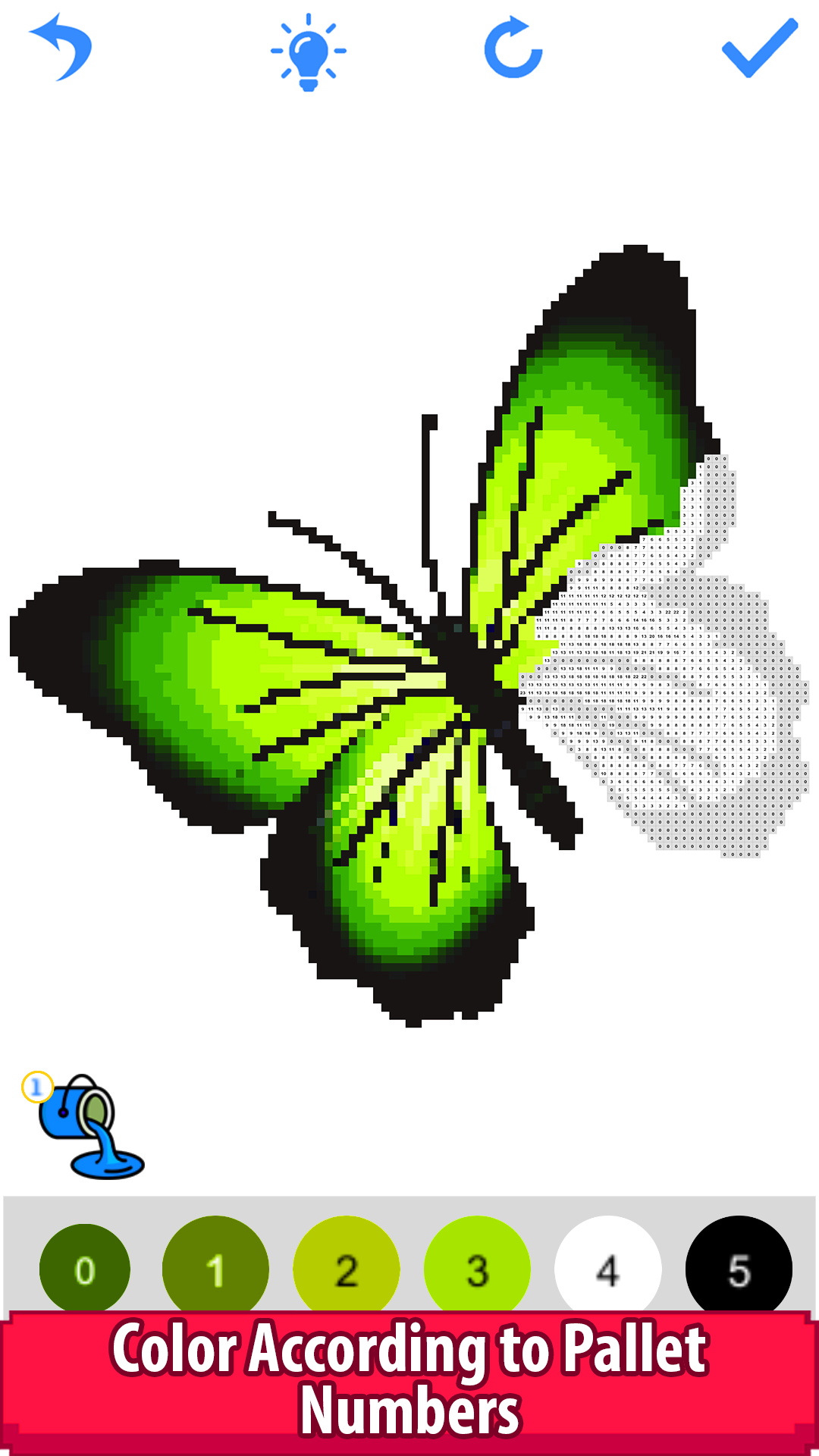 Butterfly Pixel Art - Paint by Number, Sandbox Coloring Pages - App on ...
