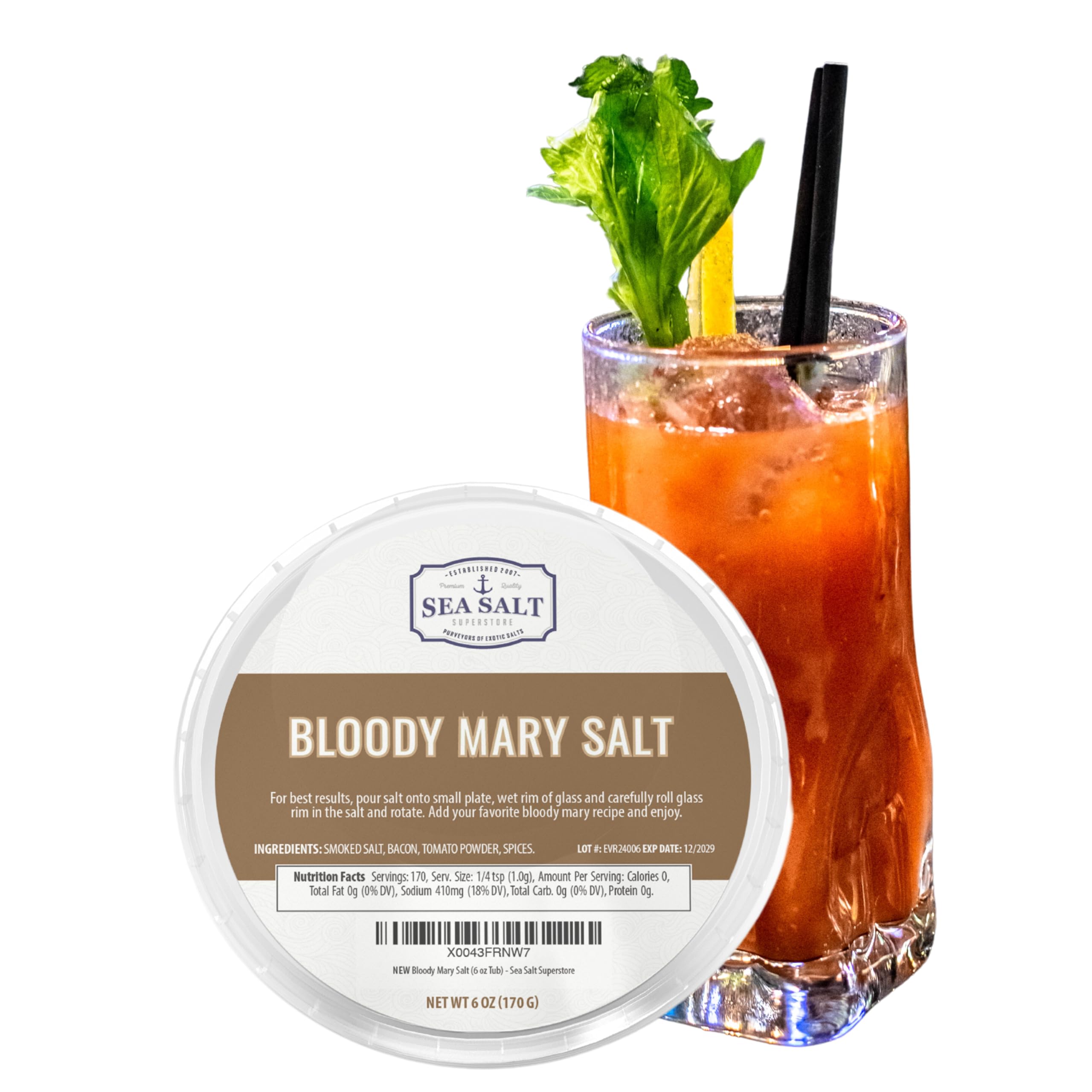 Amazon.com : Bloody Mary Salt Rimmer, 6 oz Tub - Sea Salt Superstore ...