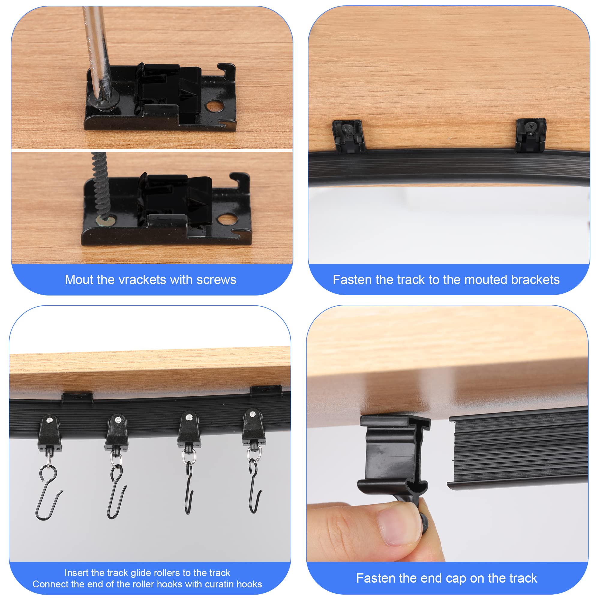 Snapklik.com : Lcyfmel Curved Ceiling Curtain Track Flexible Bendable ...