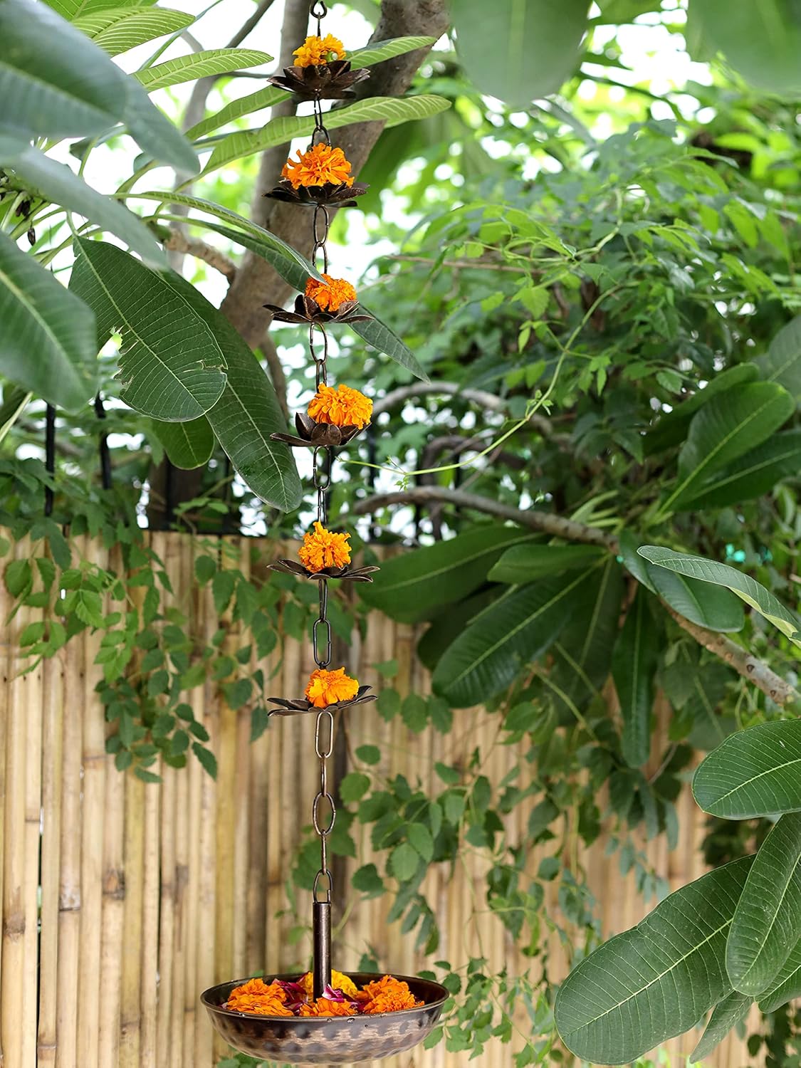 AMOLICONCEPTS Lotus Desingn Hanging Urli Pot for Floating Diyas and ...