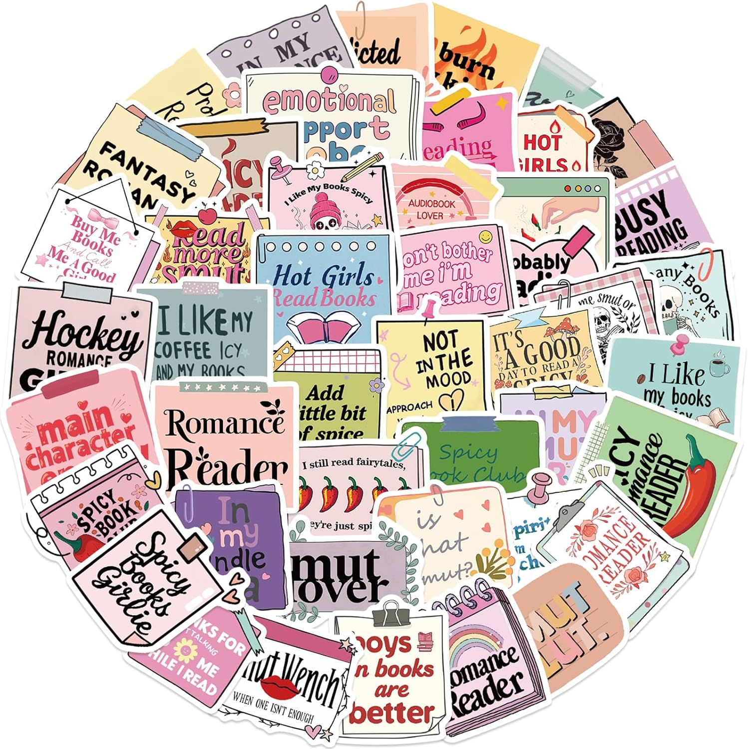 Amazon.com: 50 PCS Spicy Book Stickers for Kind le, Book Tok Sticker ...