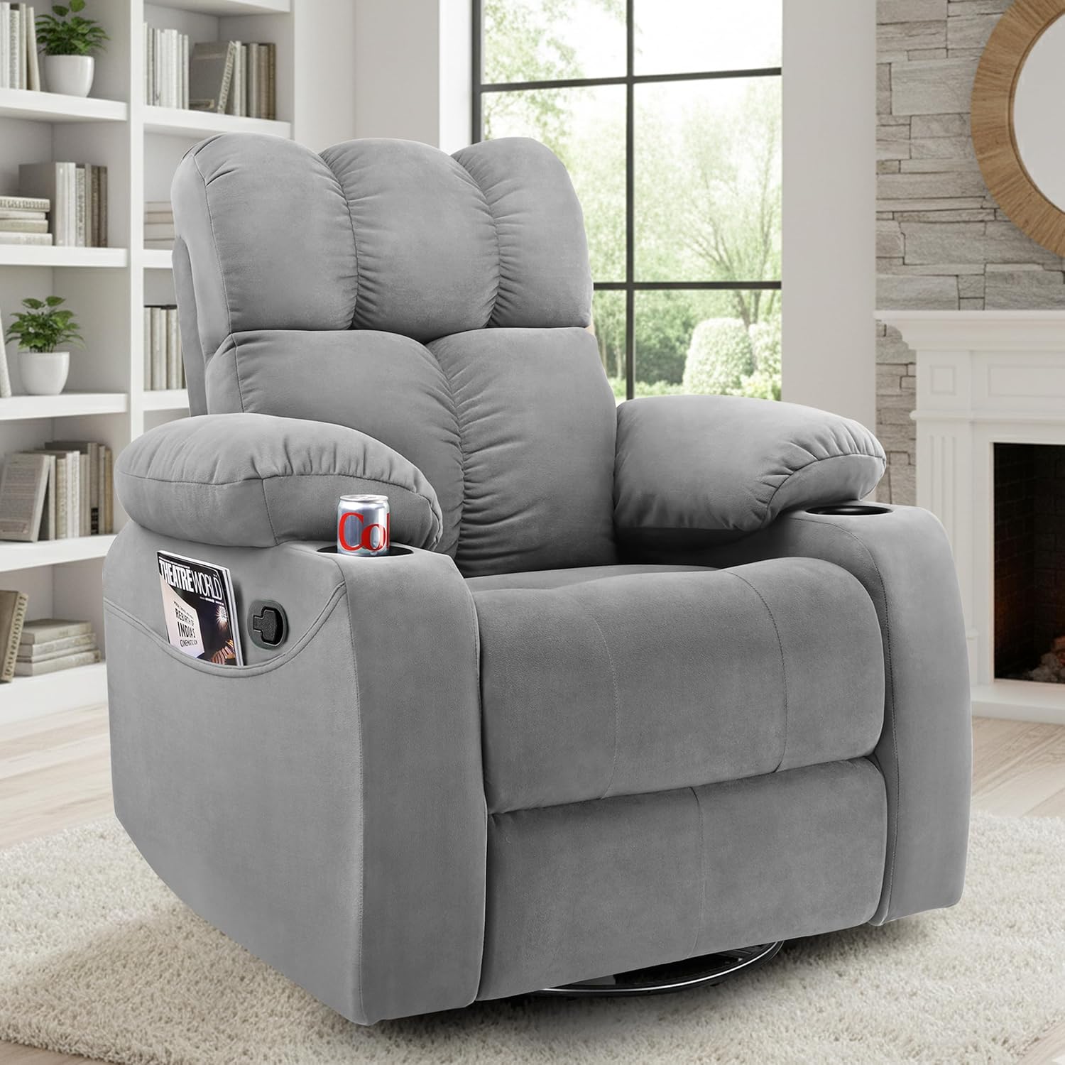Little NAP Helios Soft Suede Fabric Single Seater Recliner | Manual ...