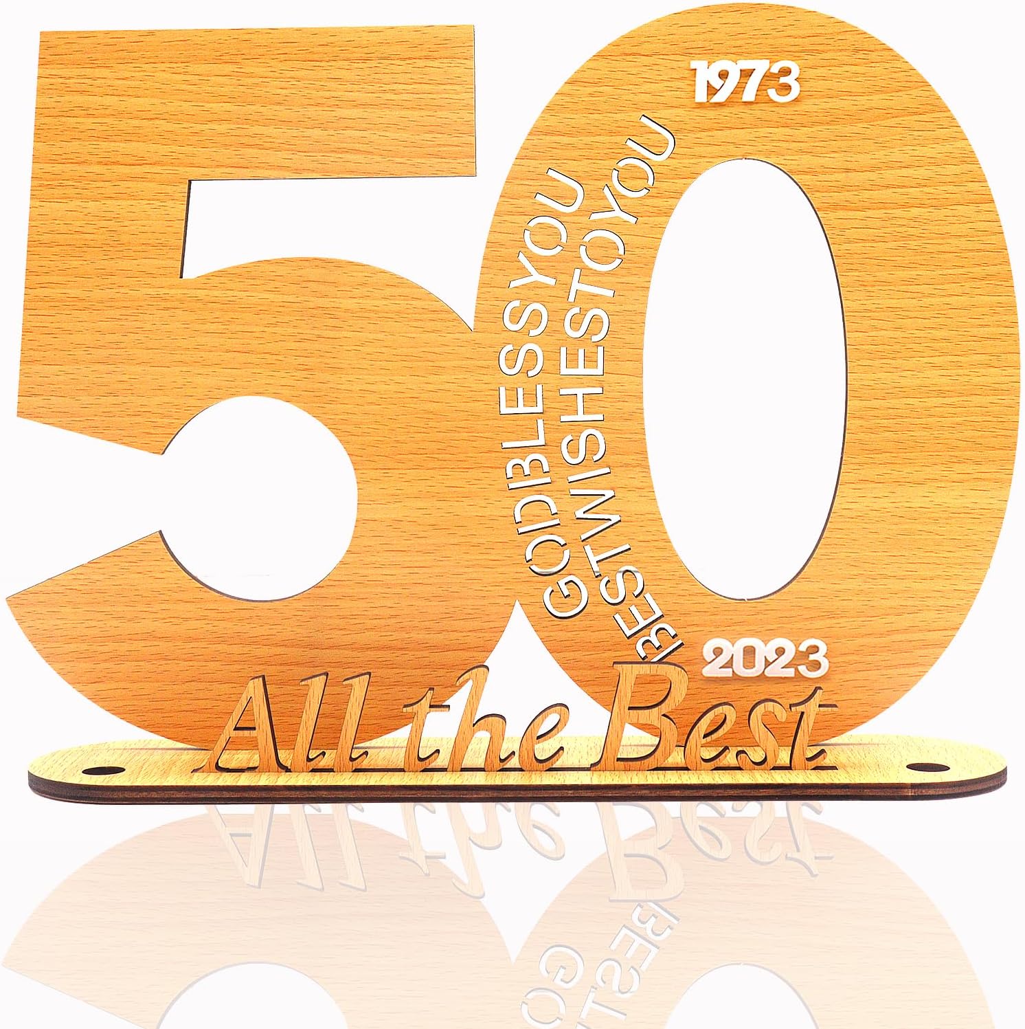 Amazon.com: Y.A. LOTUS 50th Large Wooden Numbers for Anniversary Guest ...