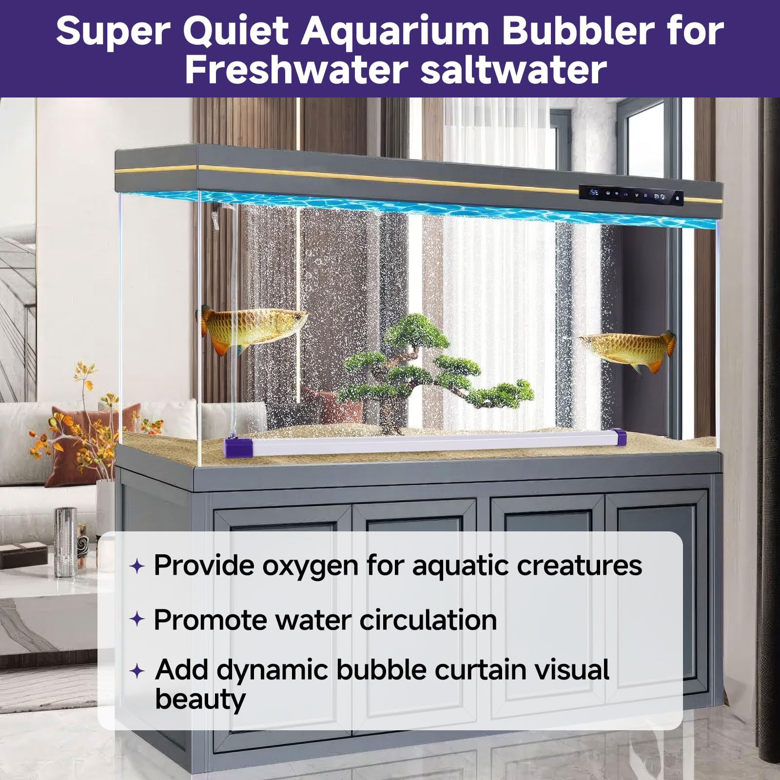 Snapklik.com : Hygger 16.9 Inch Long Aquarium Bubble Bar, Ultra-Fine ...