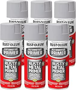 Rust-Oleum 249331-6PK Automotive Rusty Metal Primer Spray Paint, 12 oz ...