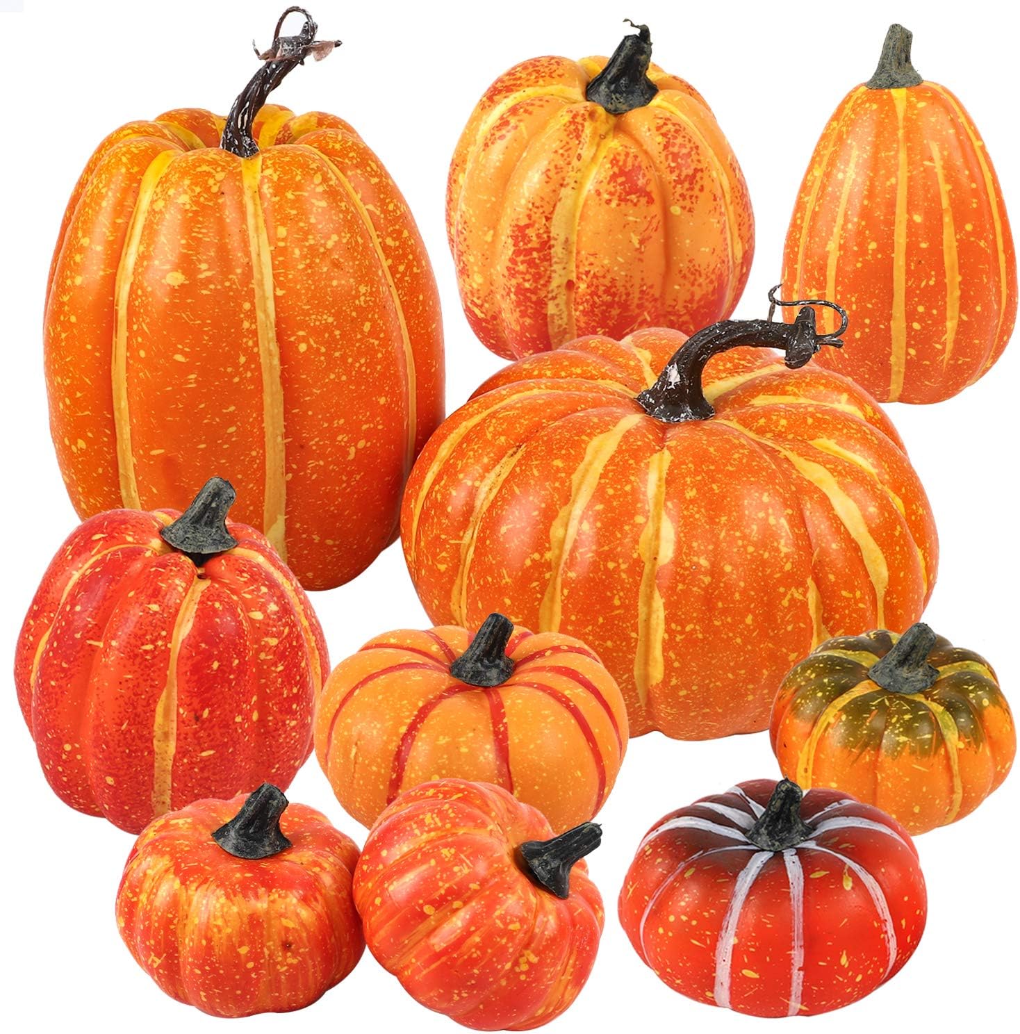 Amazon.com: Woration Fake Pumpkin Decoration 8.4 Inch Large Yellow ...