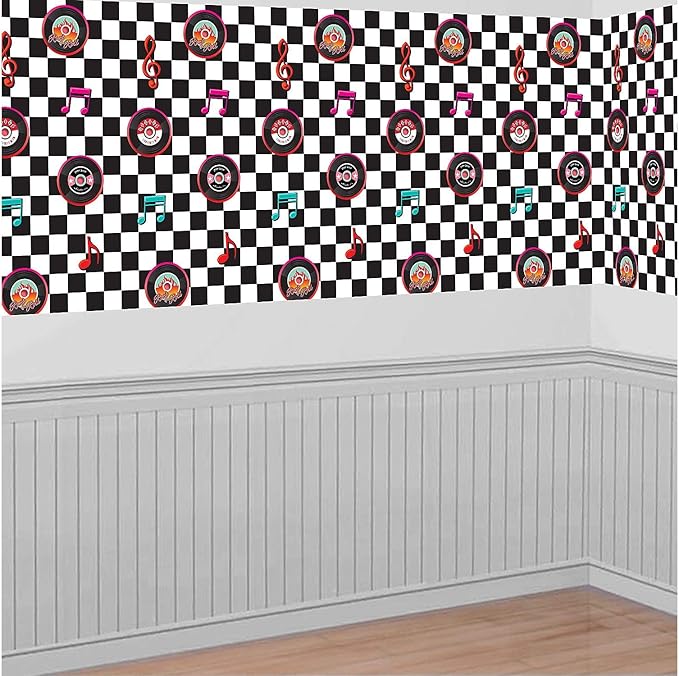 Amscan 50s Classic Room Roll Scene Setters 1.2 x 12m : Amazon.co.uk ...