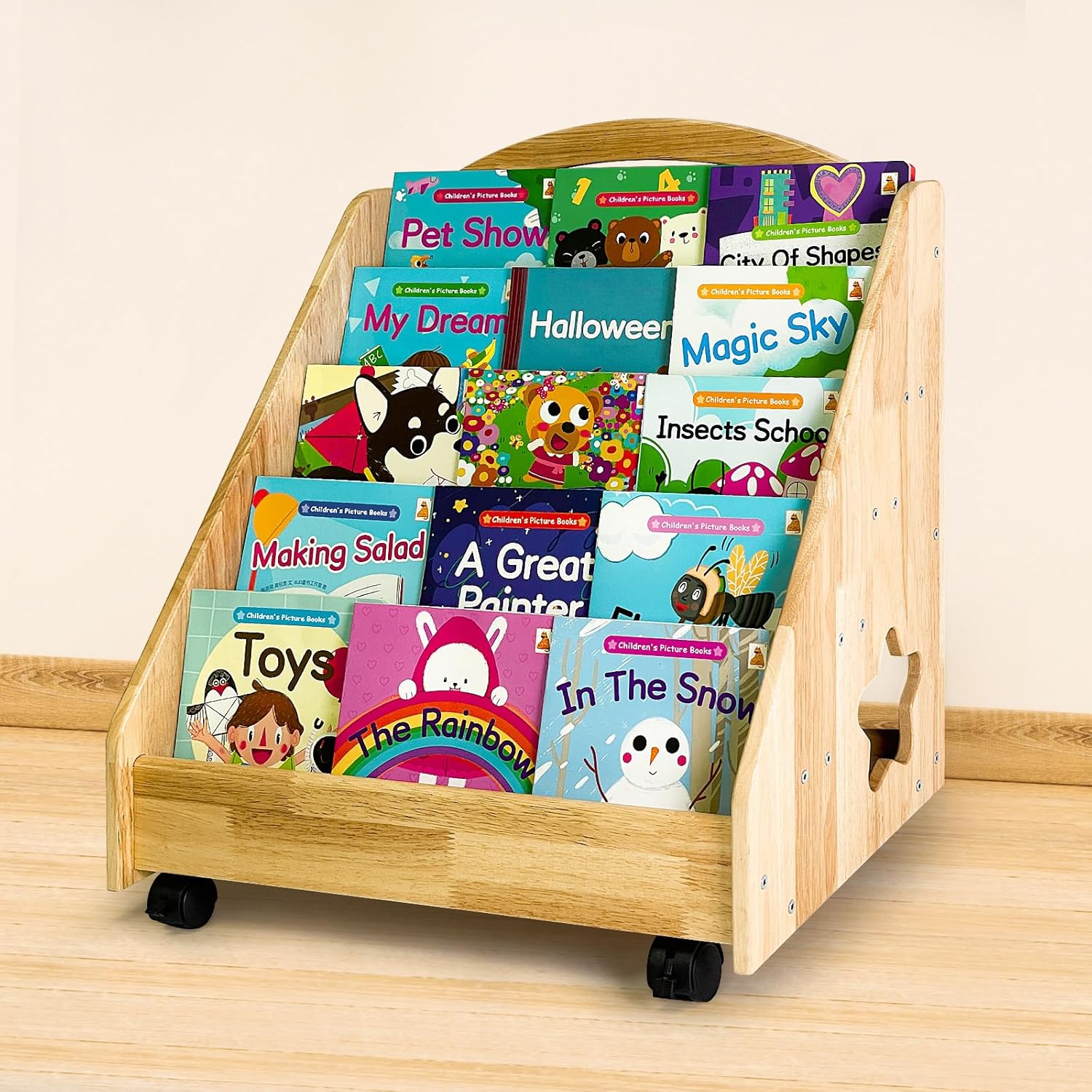 Amazon.com: Montessori Bookshelf for Toddler 1-5 Years, 5 Tier Front ...