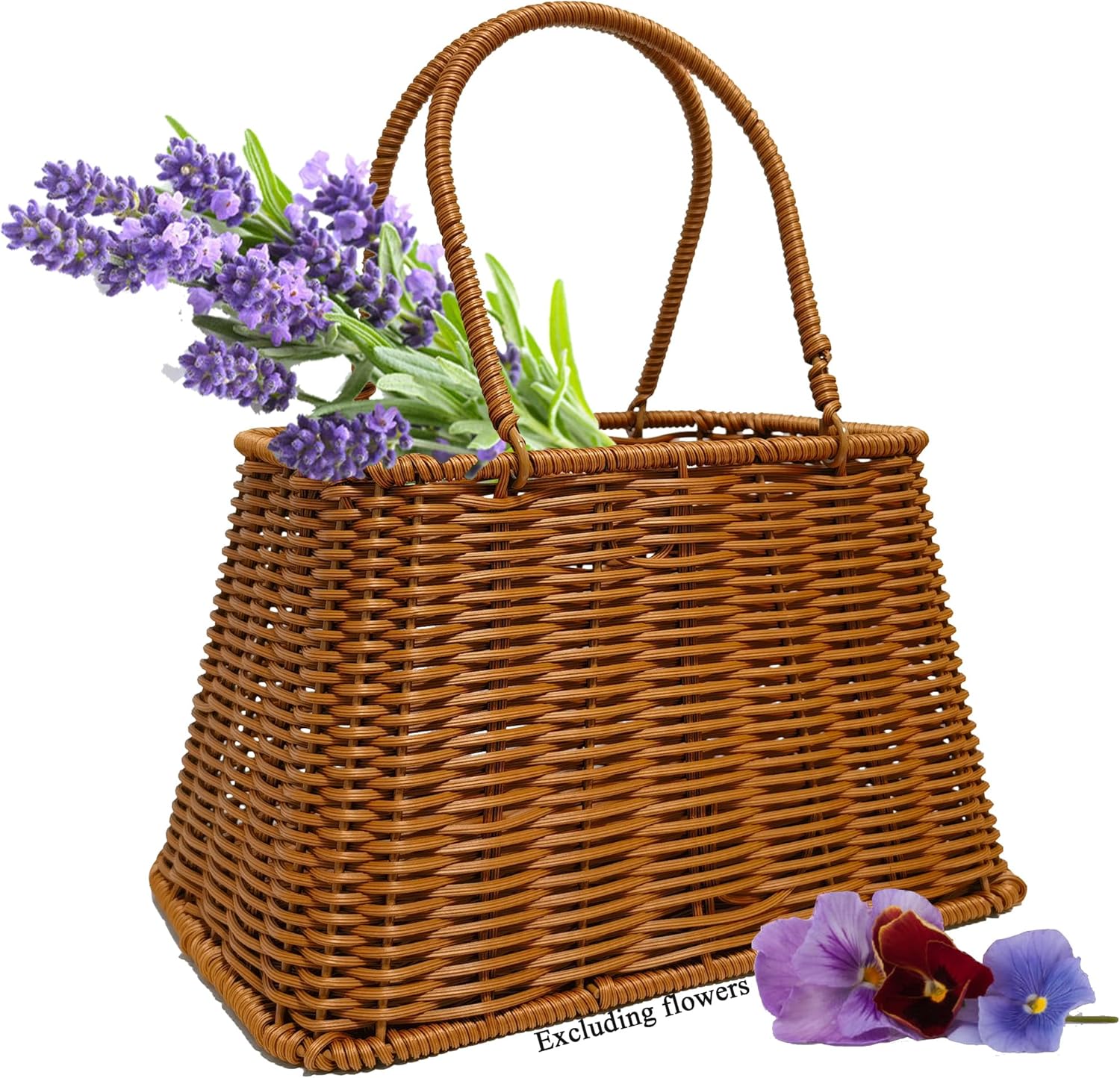 Amazon.com: Plastic Imitation Rattan Basket, Rustic Imitation Rattan ...