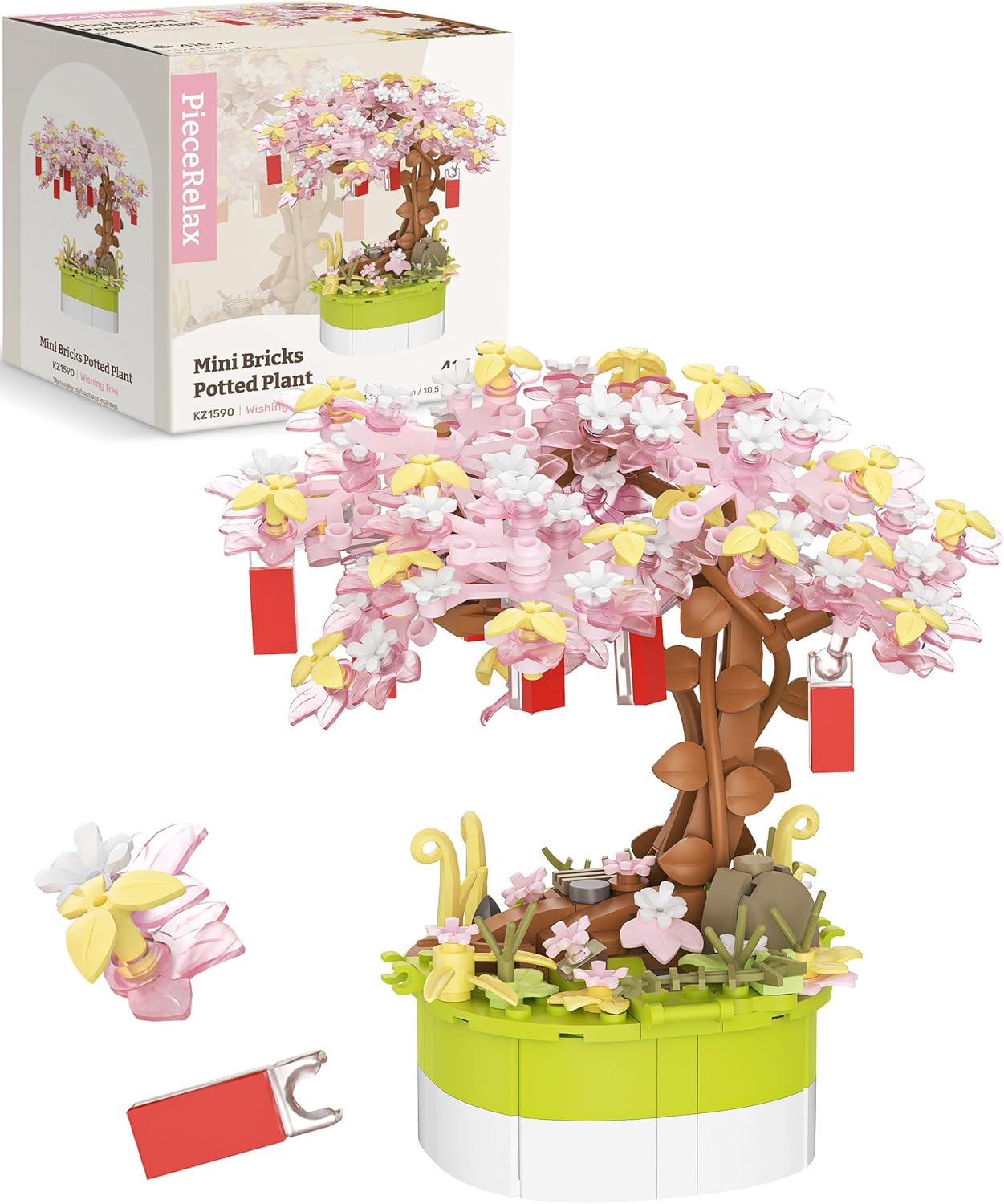 Amazon.com: Flower Building Decoration Set - Mini Bricks Potted Mini ...