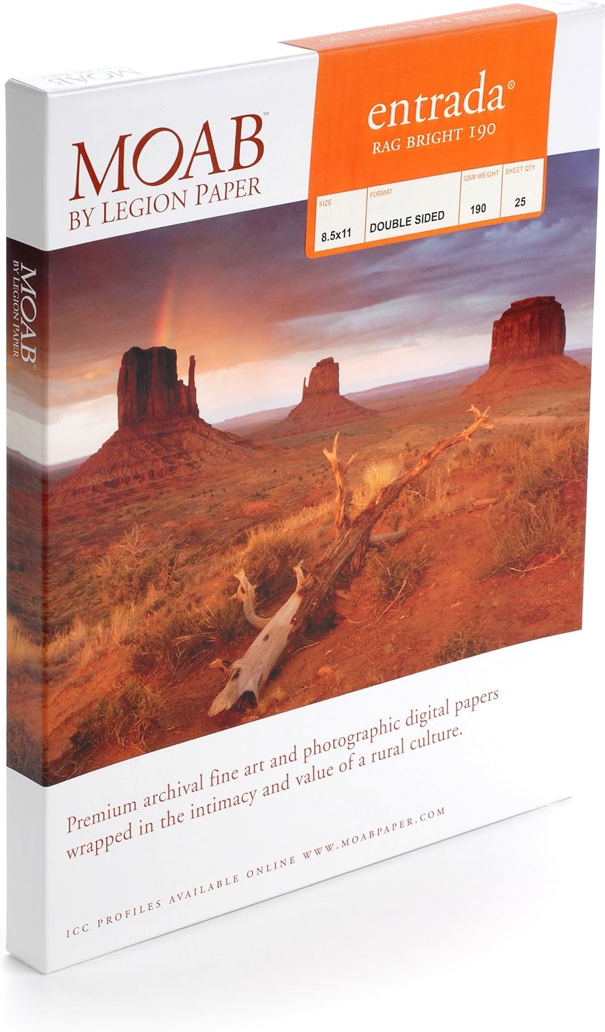 Moab Entrada Rag Bright ERB190A425 Inkjet Paper Cotton 190 g A4 25 ...