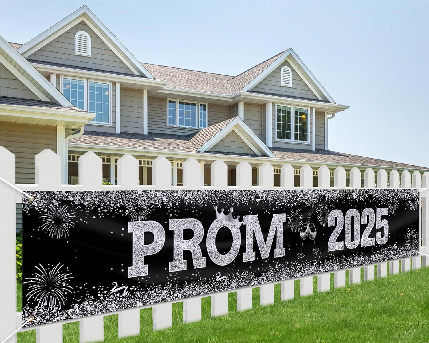 BOOMTOP Prom 2025 Banner, Extra Large Graduation Party Backdrop Black ...