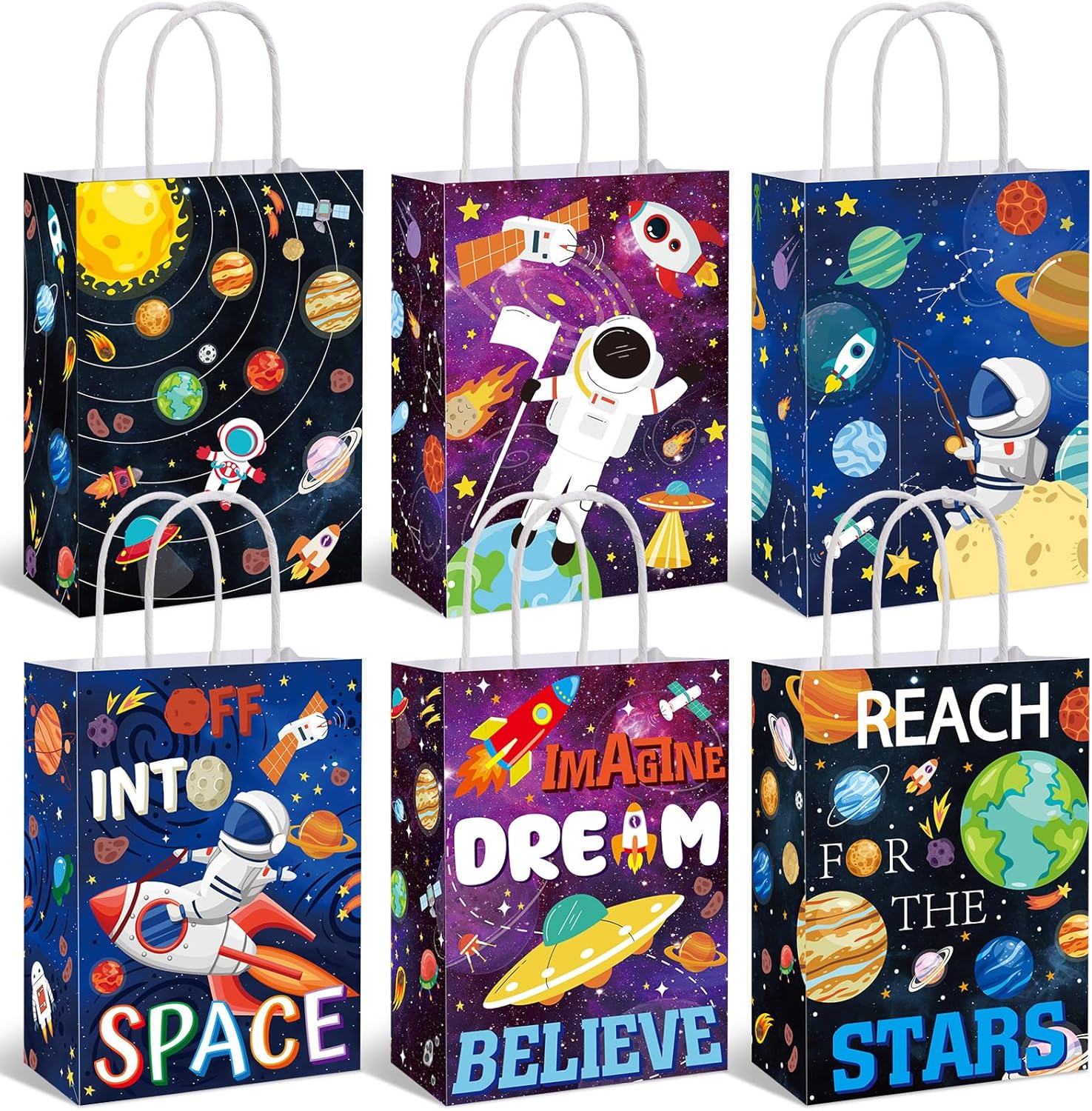 Amazon.com: MotiMind 24 Pcs Outer Space Party Bags Outer Space Party ...