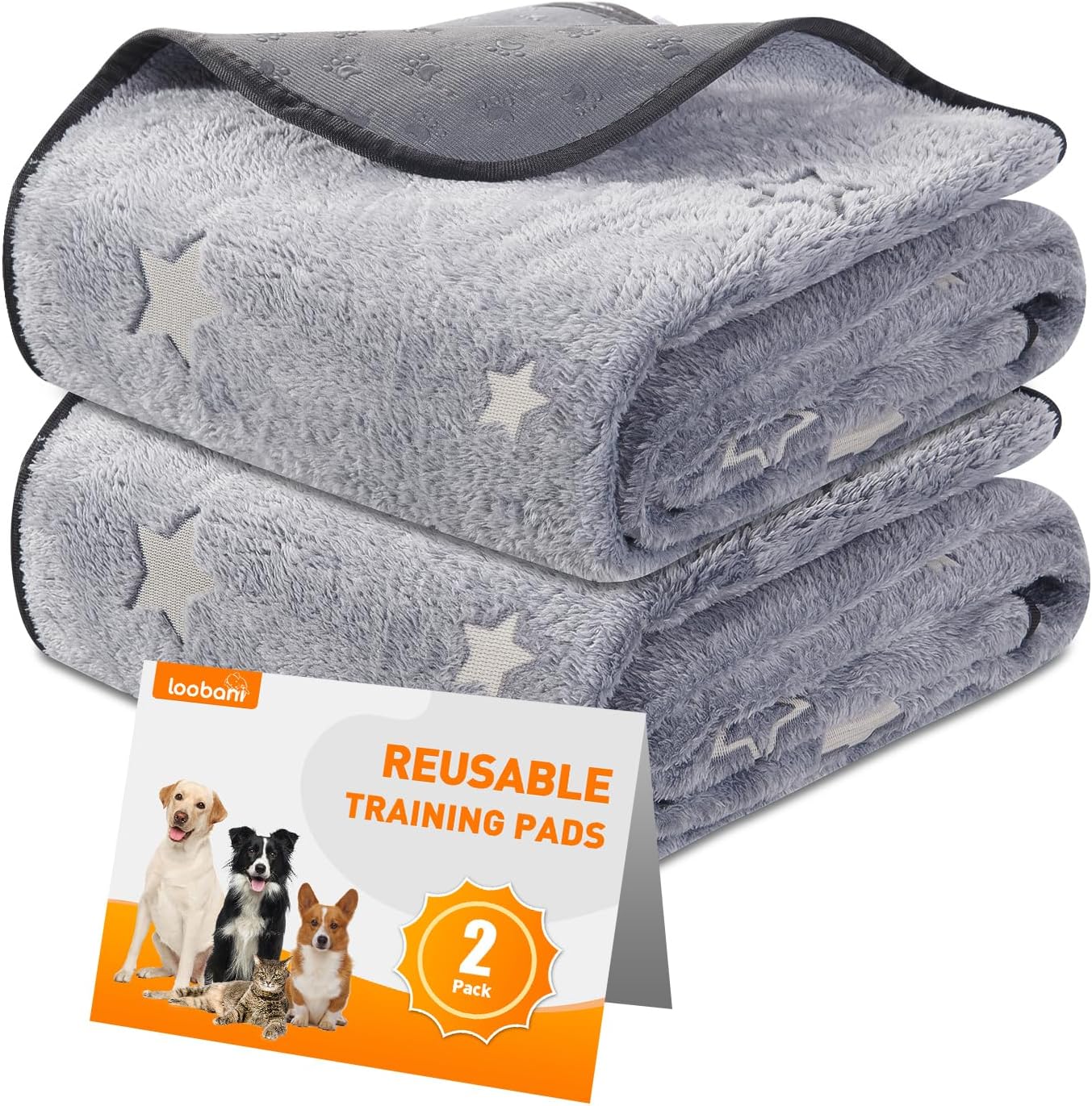 Amazon.com: LOOBANI Washable Pee Pads for Dogs, 2 Packs Fast Absorption ...