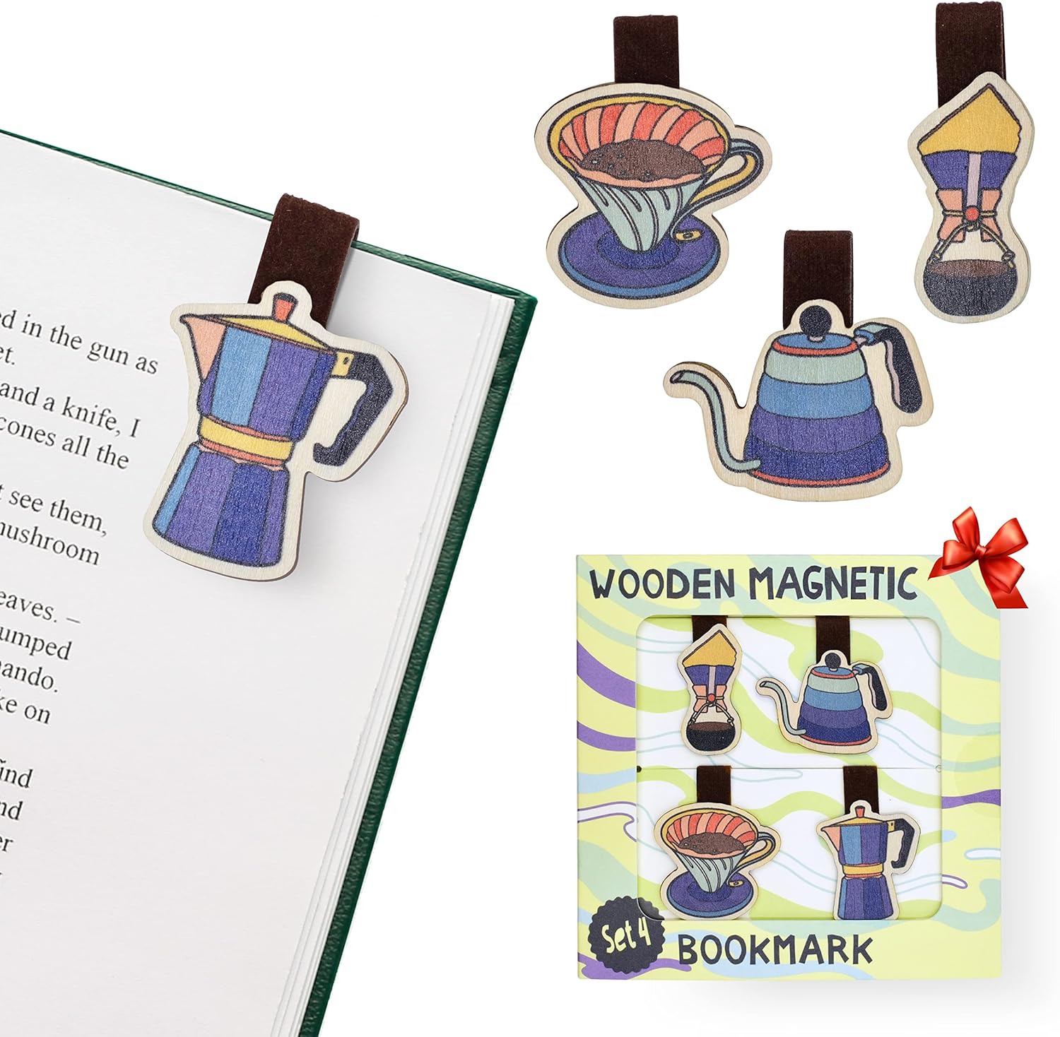 Amazon.com: THE CRAFT HOUSE Kawaii Magnetic Bookmarks, Handmade Wooden ...