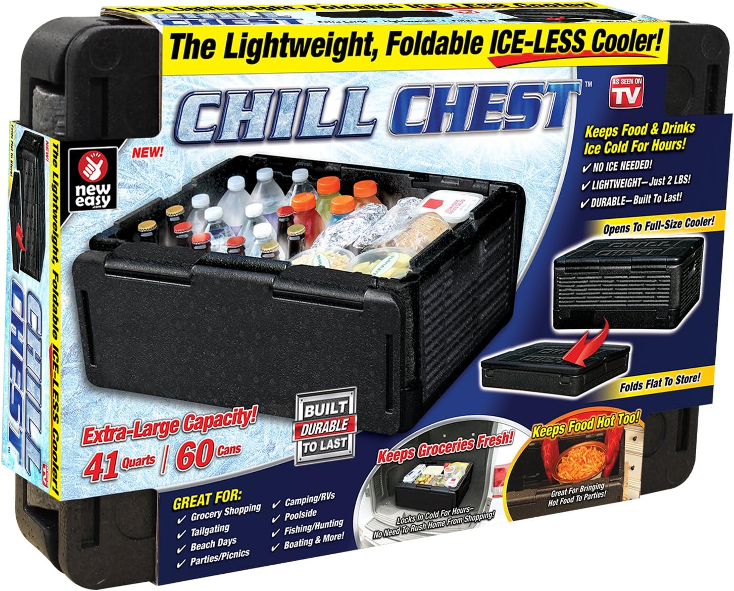Amazon.com: ONTEL Chill Chest Cooler – 60 Cans, Collapsible, Insulated ...