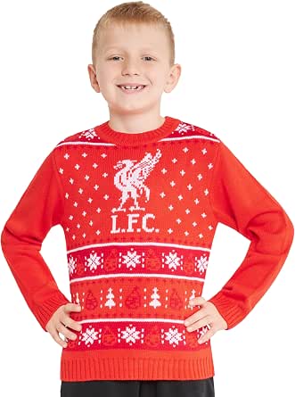 Amazon.com: Liverpool F.C. Boys Christmas Sweater Kids Teenagers ...
