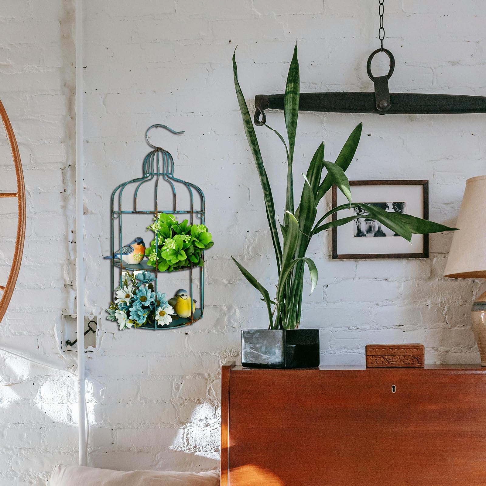 Rustic Bird Cage Wall Shelf Repurposed Farmhouse Vintage And Antique