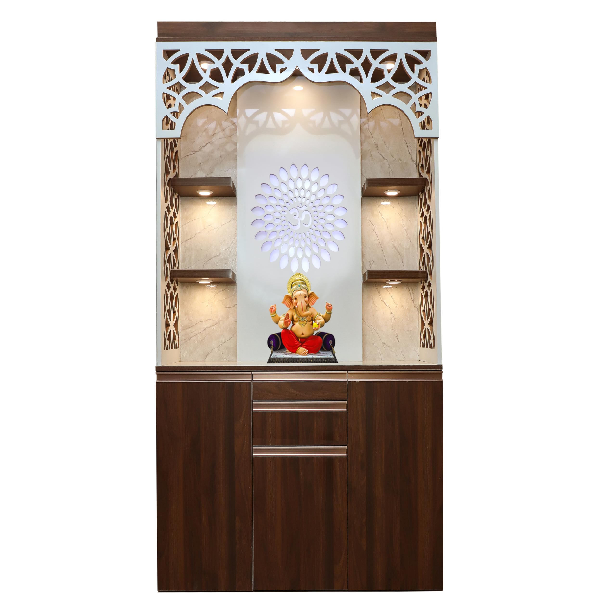 Buy Alpine Willow Wood Modular Temple 3X7 Ft With Led Lights I Temple ...