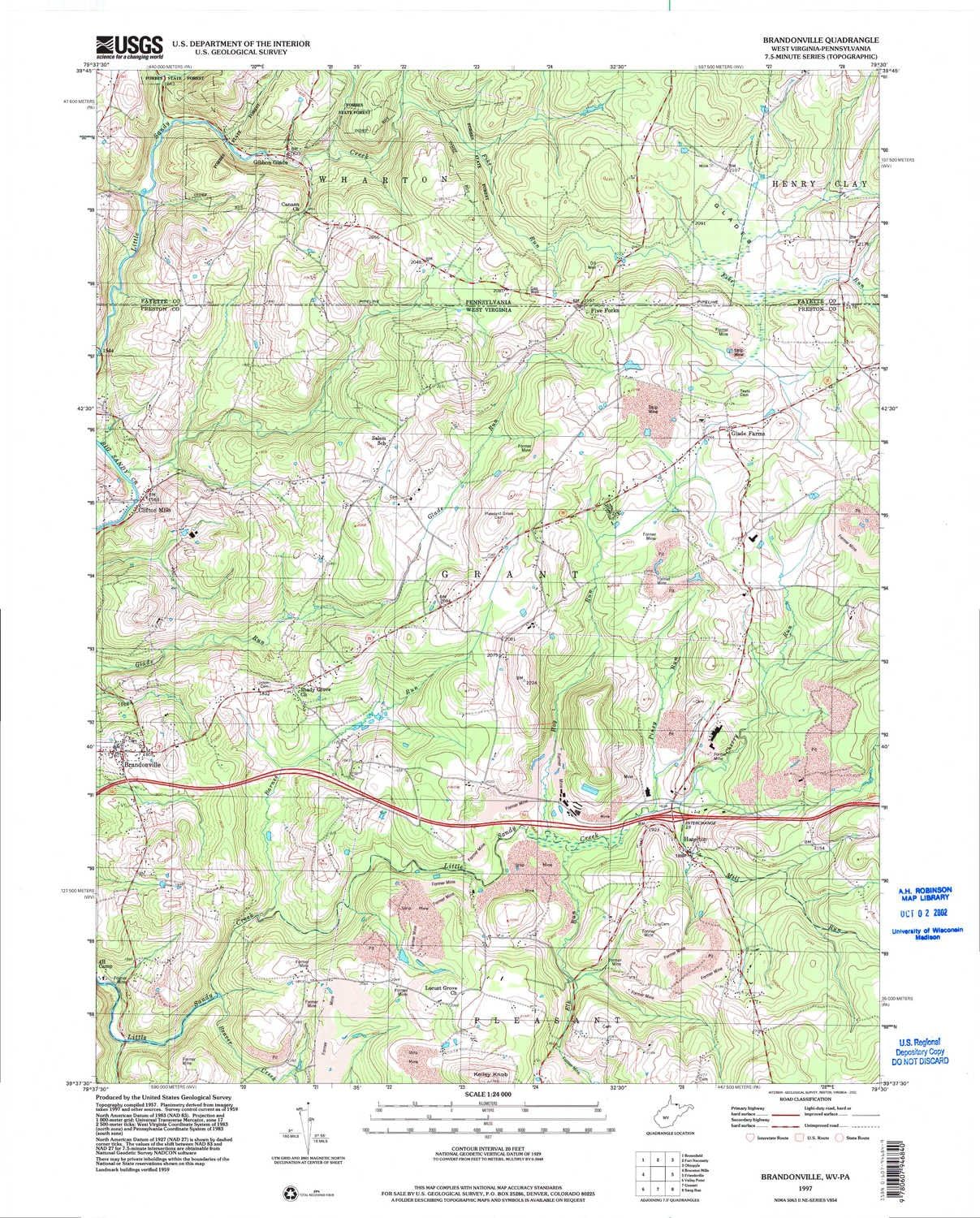 Amazon.com : YellowMaps Brandonville WV topo map, 1:24000 Scale, 7.5 X ...