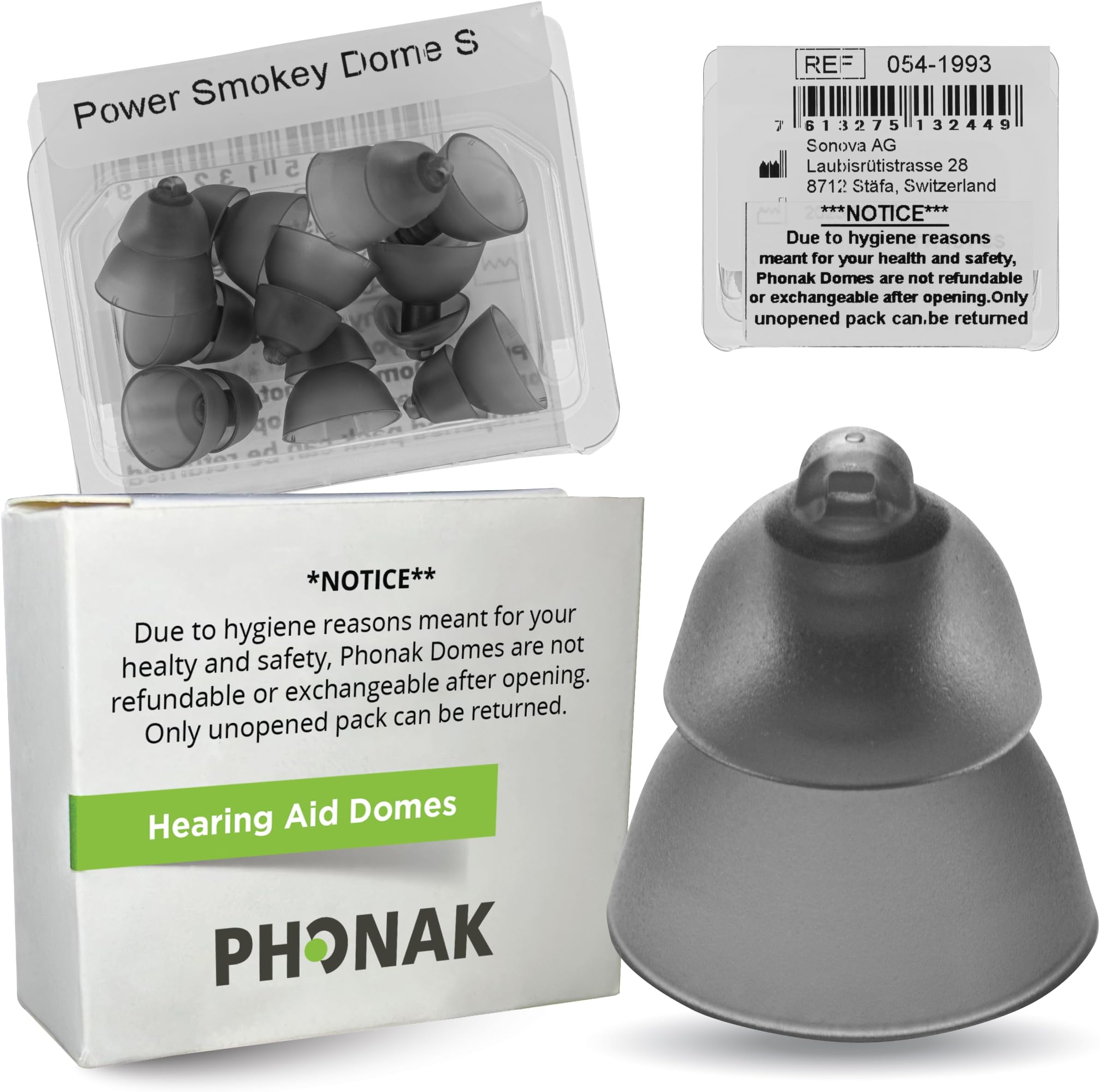 Amazon.com: Phonak Power Smokey Dome Small (0.39 inch=10mm) 10 Domes ...