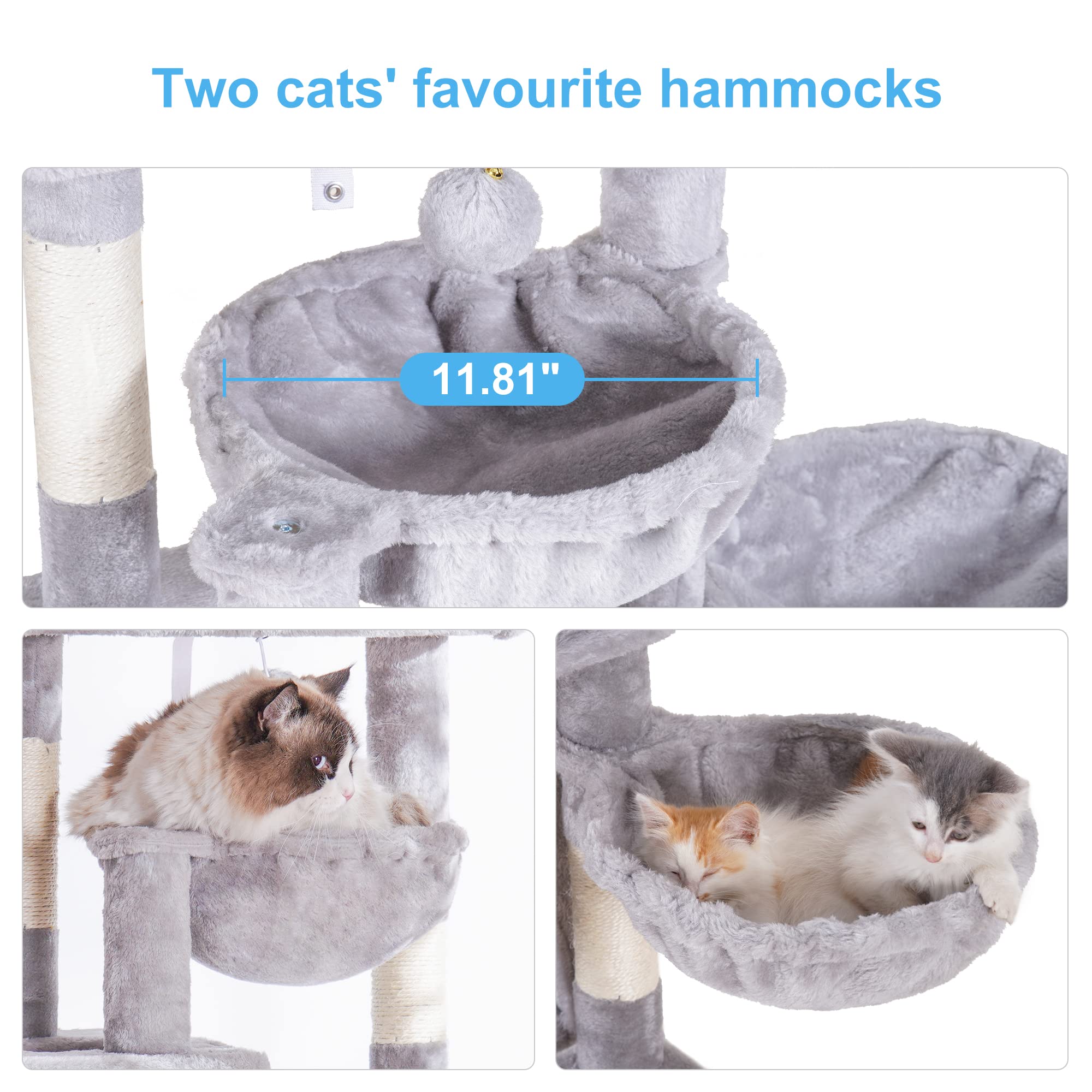 Hey-brother Cat Tree with Toy, Cat Tower for Indoor Cats, Cat House ...