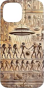 Amazon.com: iPhone 15 Egyptian Hieroglyphs with Aliens and UFO, Pyramids and Alien Case : Cell ...
