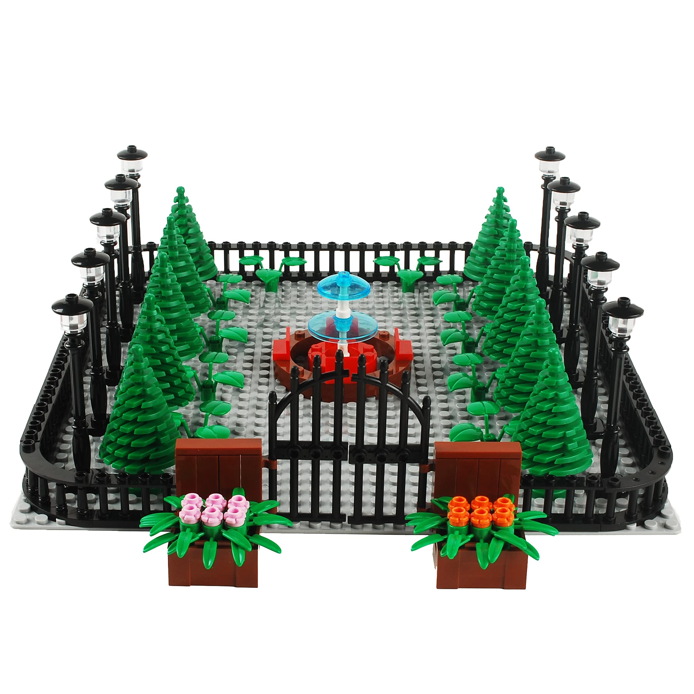 Amazon.com: BAENRCY Park Building Blocks Fountain Sencery Accessories ...