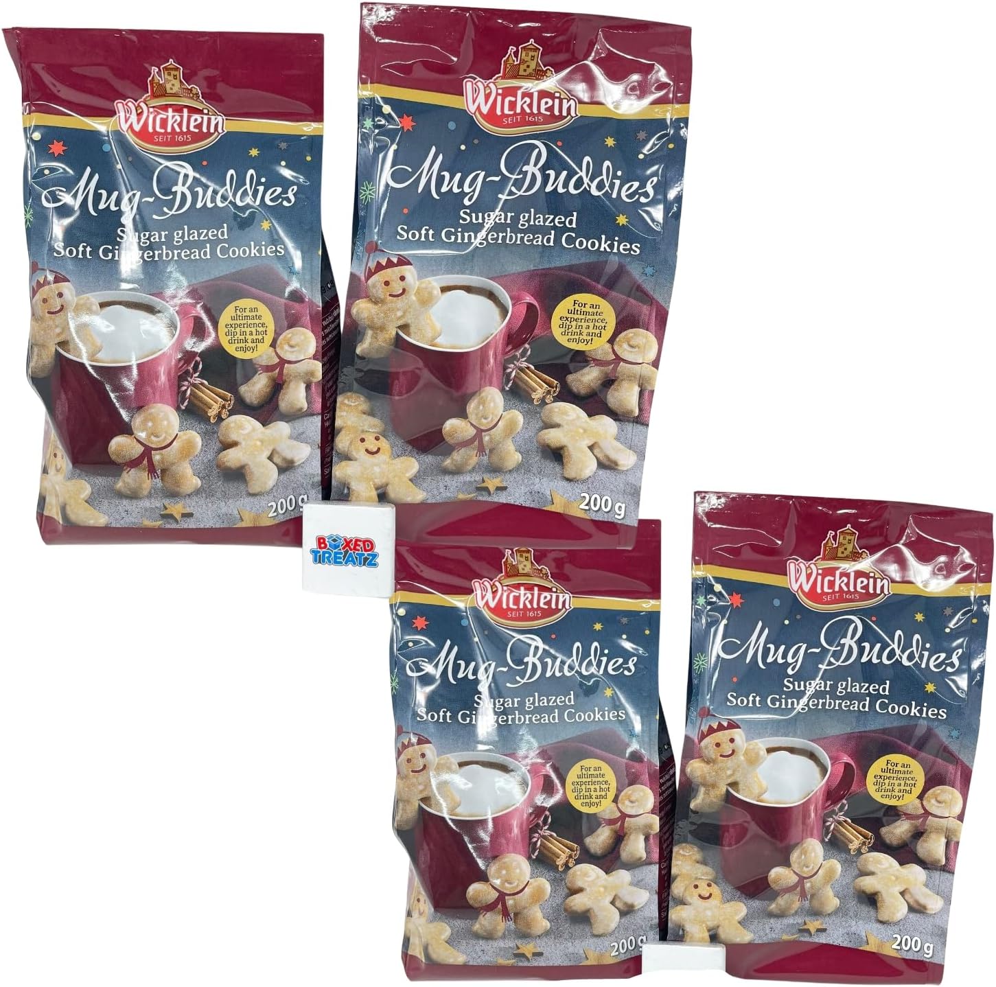 Boxed Treatz Wicklein Mug Buddies Gingerbread Cookies with Sugar Glaze ...