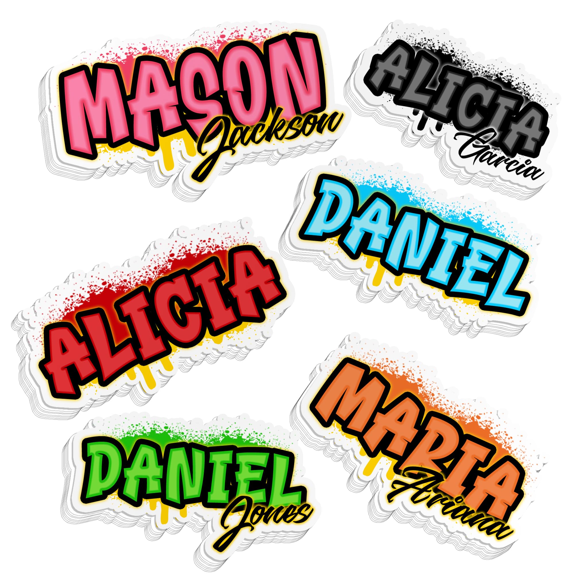 Amazon.com: Personalized Custom Graffiti Name Sticker Personalized ...
