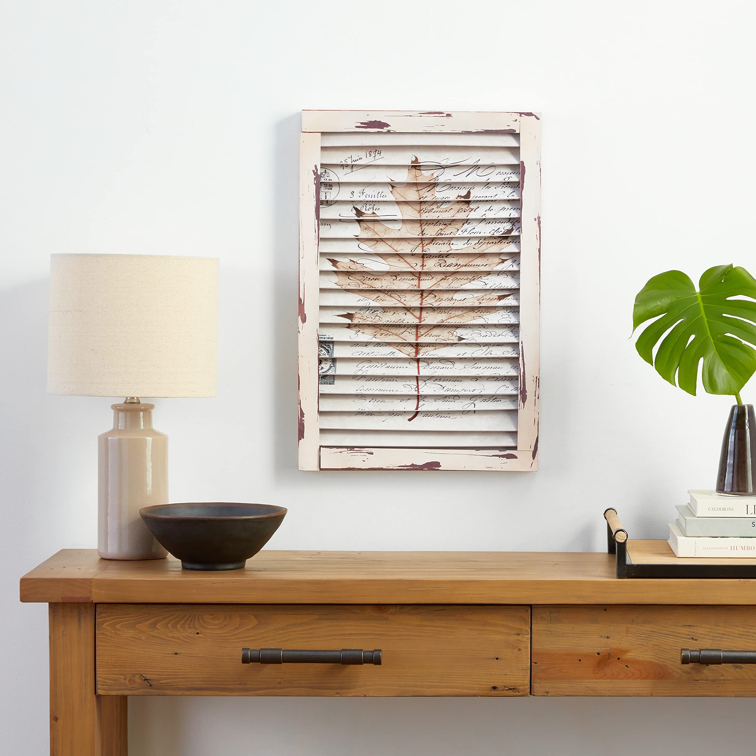 Nearly Natural 7023 Maple Leaf Window Shutter Wall Décor,Multicolor,24 ...