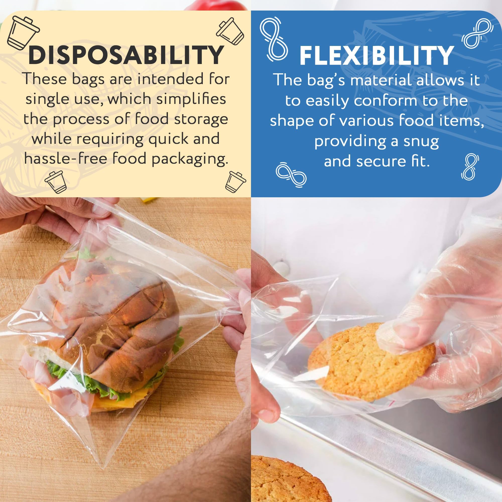 Snapklik.com : APQ Fold Top Sandwich Bags, 6.5 X 7.5 Inch Pack Of 2000 ...