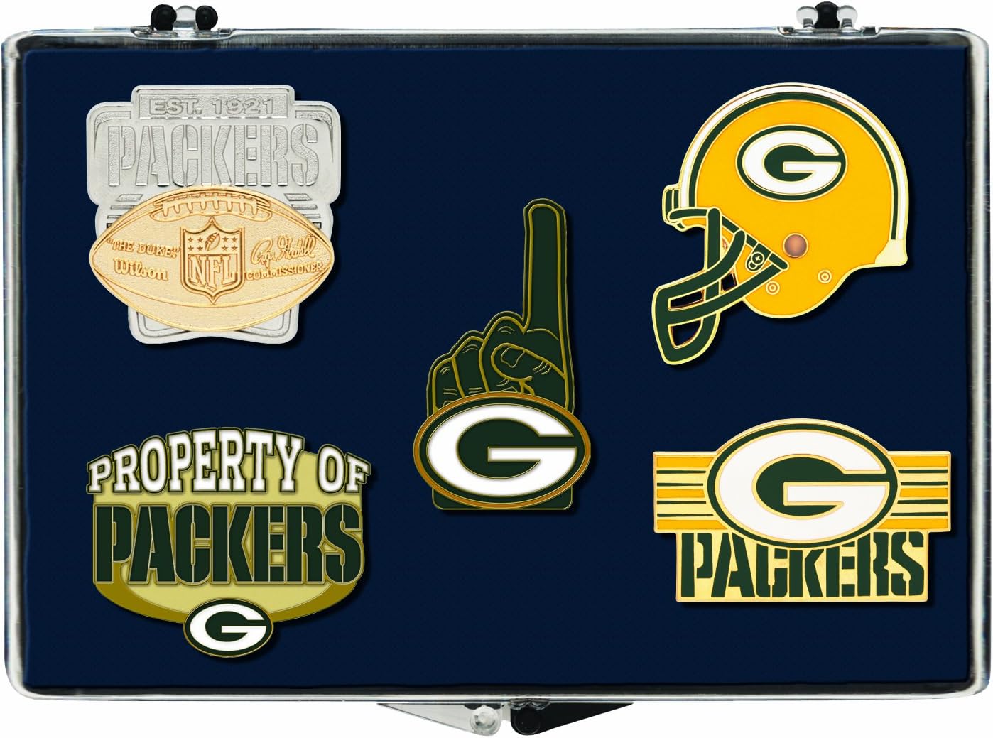Amazon.com : NFL Green Bay Packers 5-Pin Collector Set : Sports Related ...