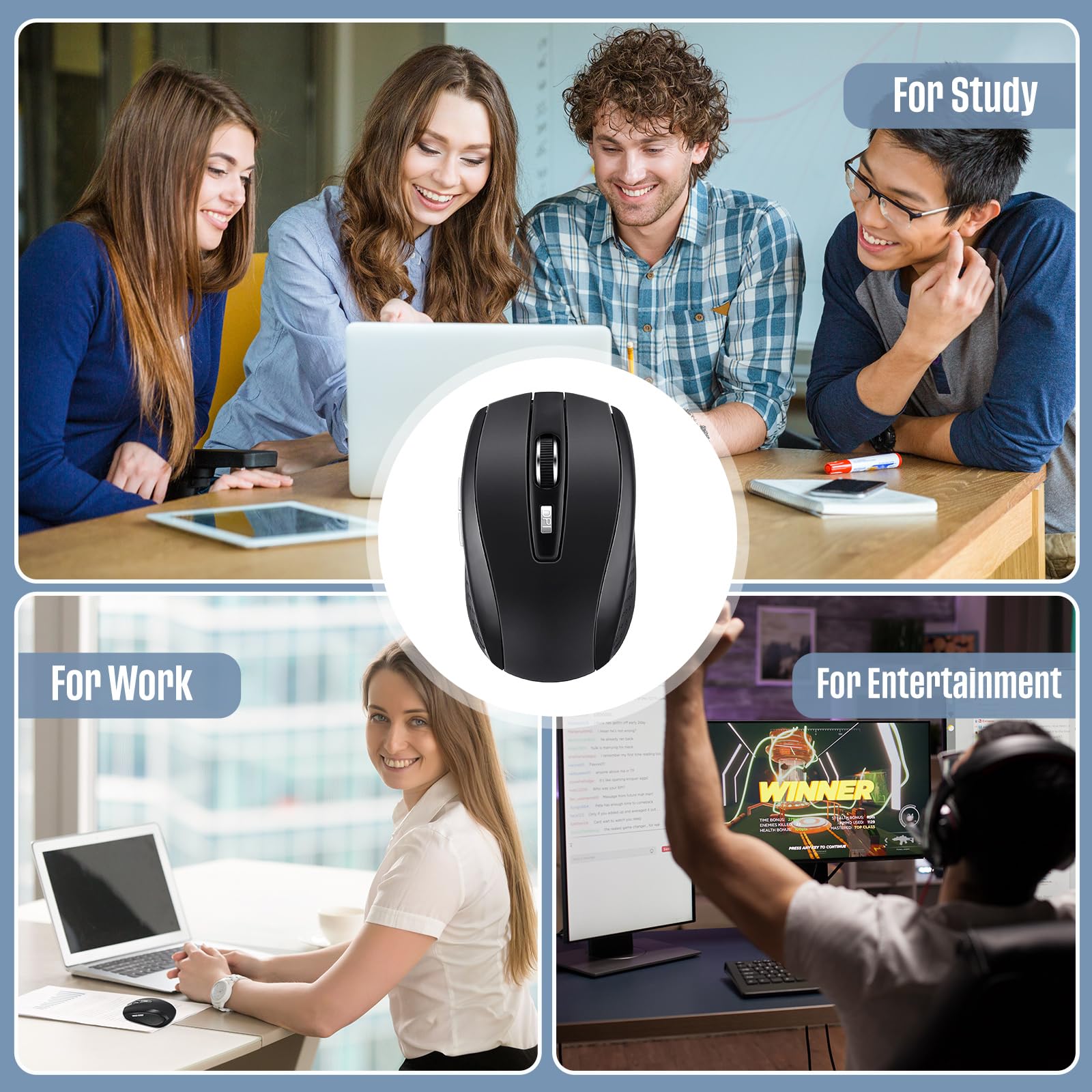 Snapklik.com : 12 Pack Wireless Mouse For Laptop 1200dpi Wireless ...