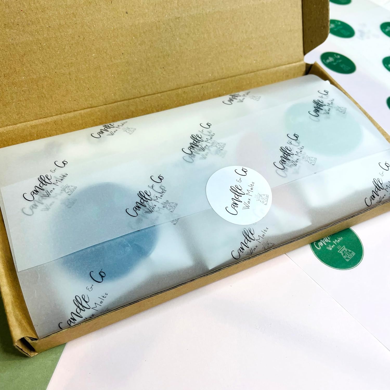Personalised A3, A4, A5 translucent vellum wrapping paper | Logo ...